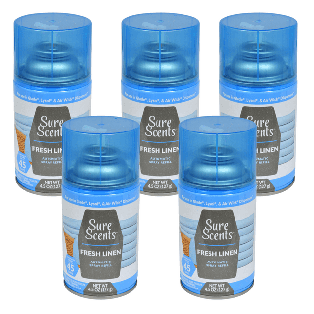 Sure Scents Fresh Linen Spray Refills, 4.5 oz. Deodorizer, Neutralizer ...