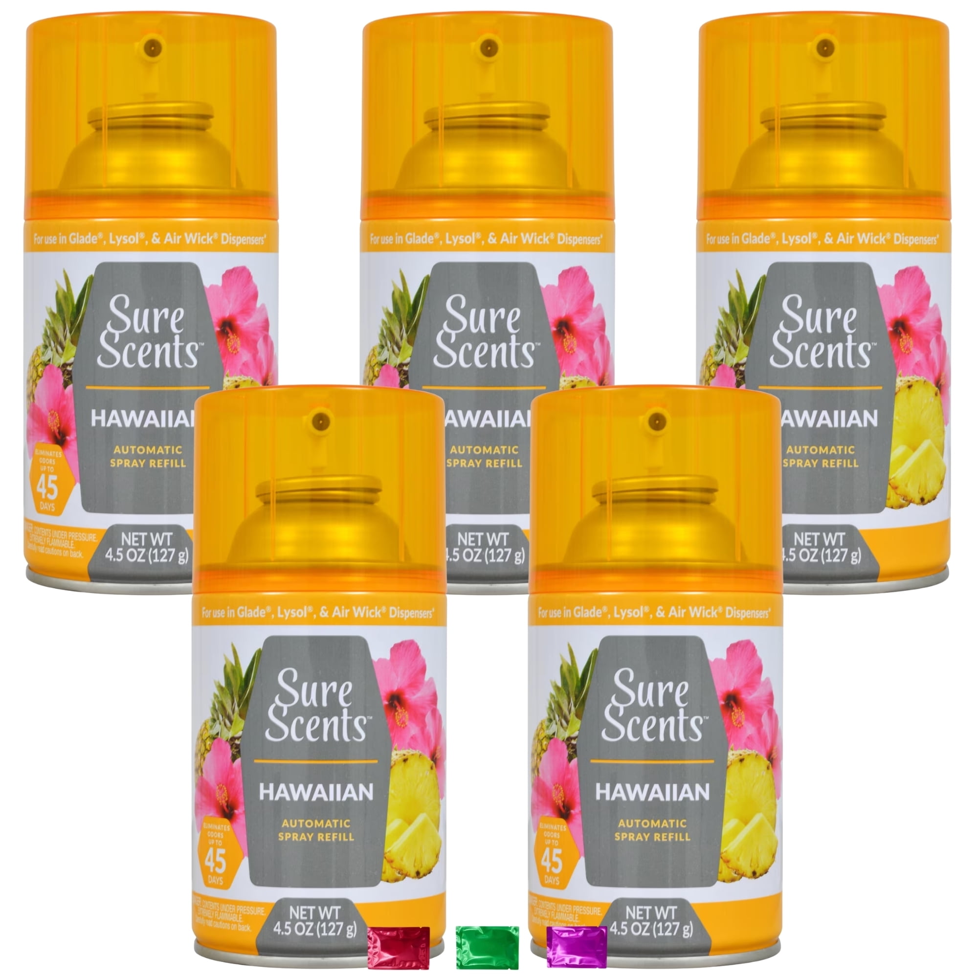 Sure Scents Hawaiian Mist Automatic Spray Refills 4.5 Oz 5 Pack, Long ...