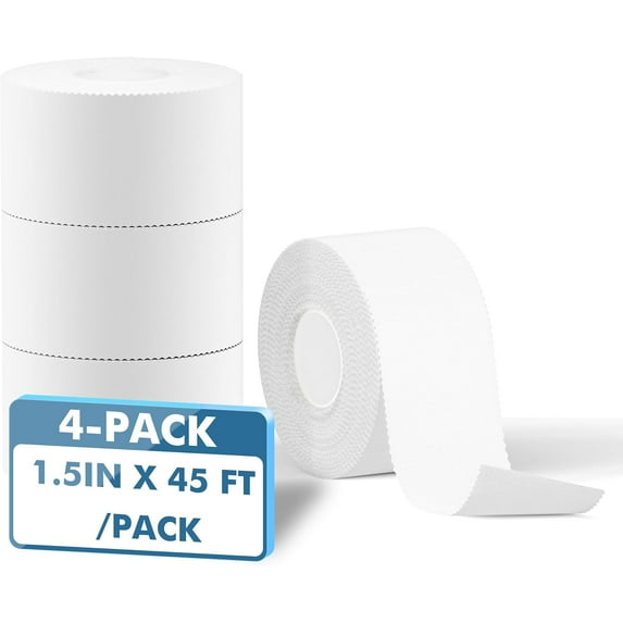 Sure Tape 4-Pack (1.5in X 45 ft/Pack) White Athletic Sports Tape ...