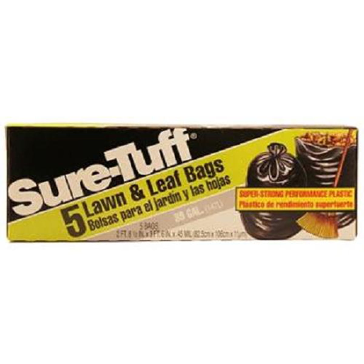 Sure-Tuff Lawn & Leaf Bag, 39 Gal, Light Green, Yard Waste, Trash ...