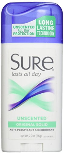 (2 pack) Sure Wide Anti-Perspirant Deodorant Original Solid Unscented 2 ...
