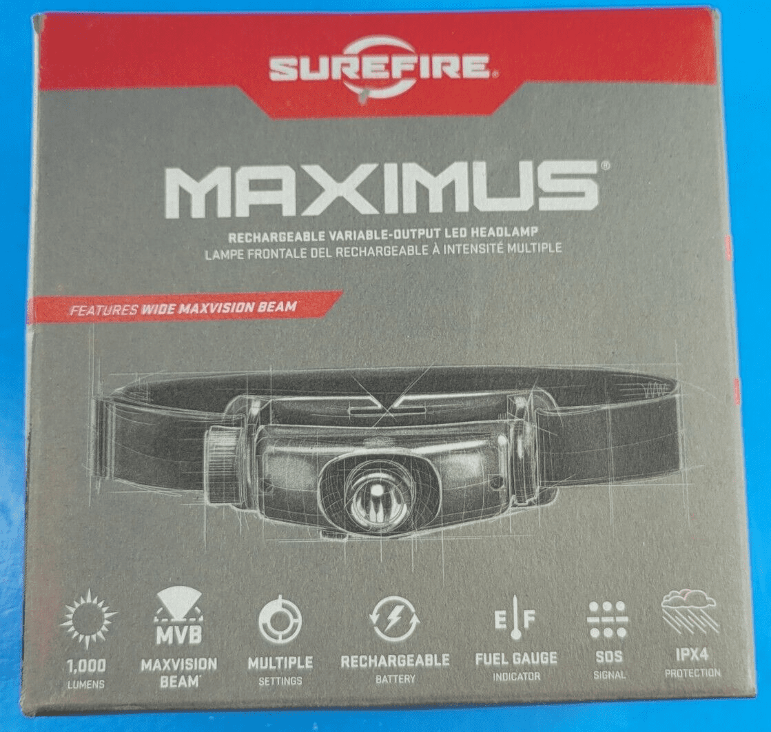 SureFire Maximus HS3-A-BK Rechargeable 1000 Lumen Headlamp, New - Walmart.com