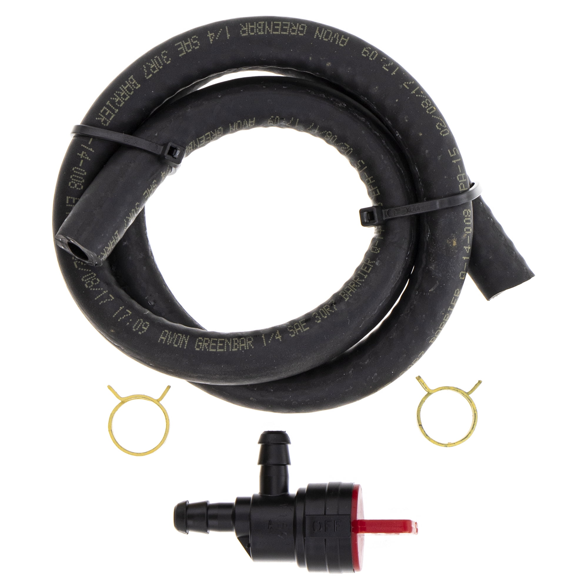 SureFit 1/4" Gas Shut Off 90 Degree Valve Kit w Fuel Line & Clamps ...