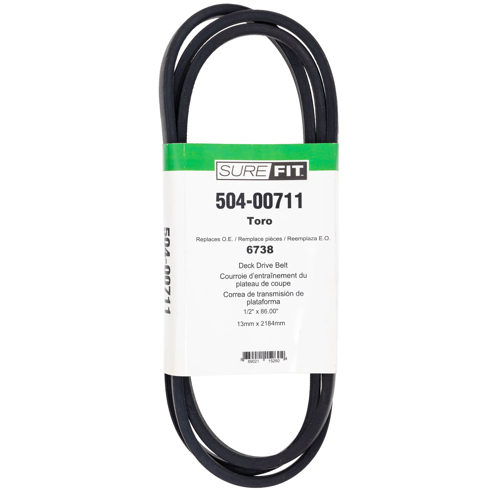 SureFit 504-00711 Deck Drive Belt 6738 Toro 36" 37" 42" Rear Side ...