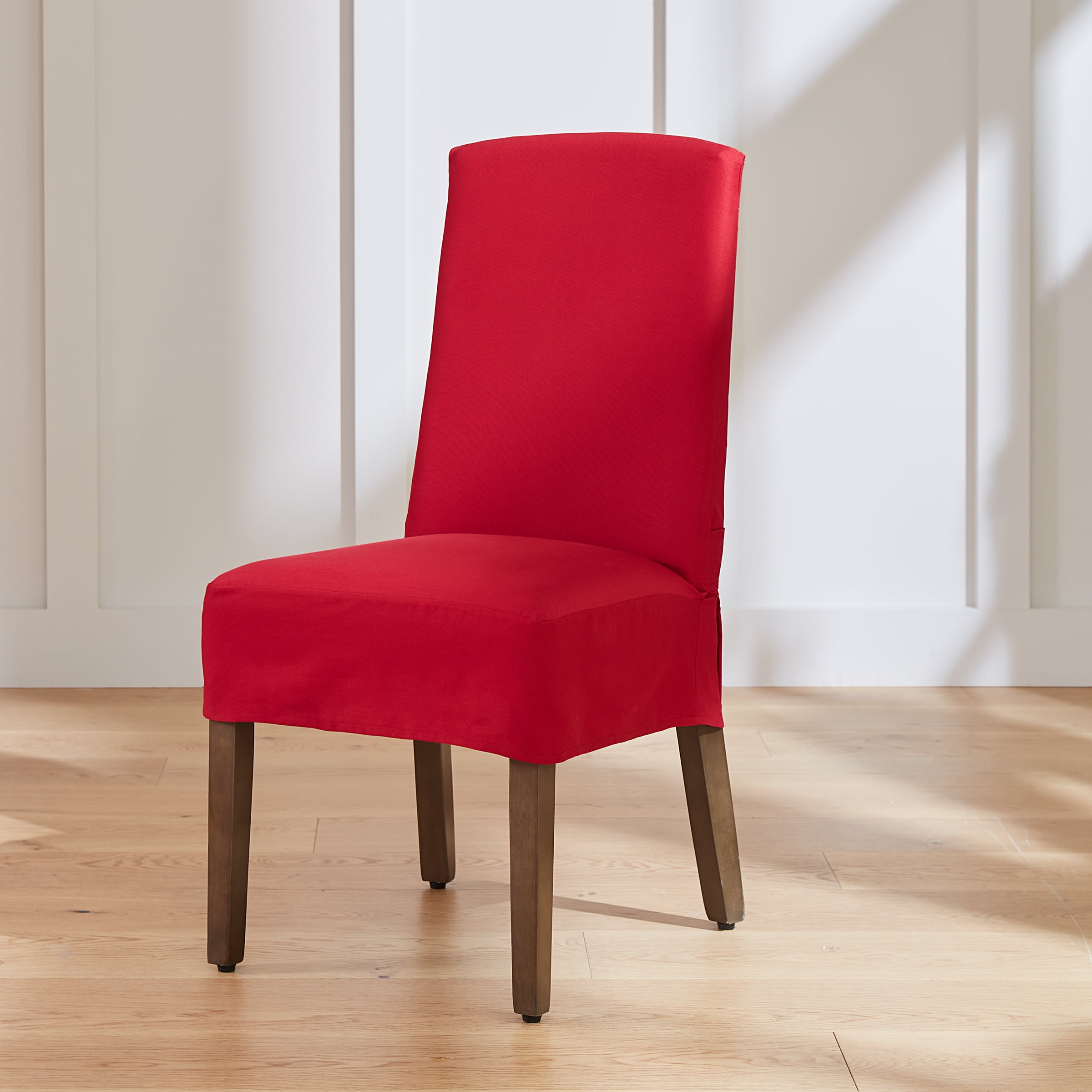 SureFit Cotton Duck Short Dining Room Chair Covers, Set of 2 - 18x29 ...