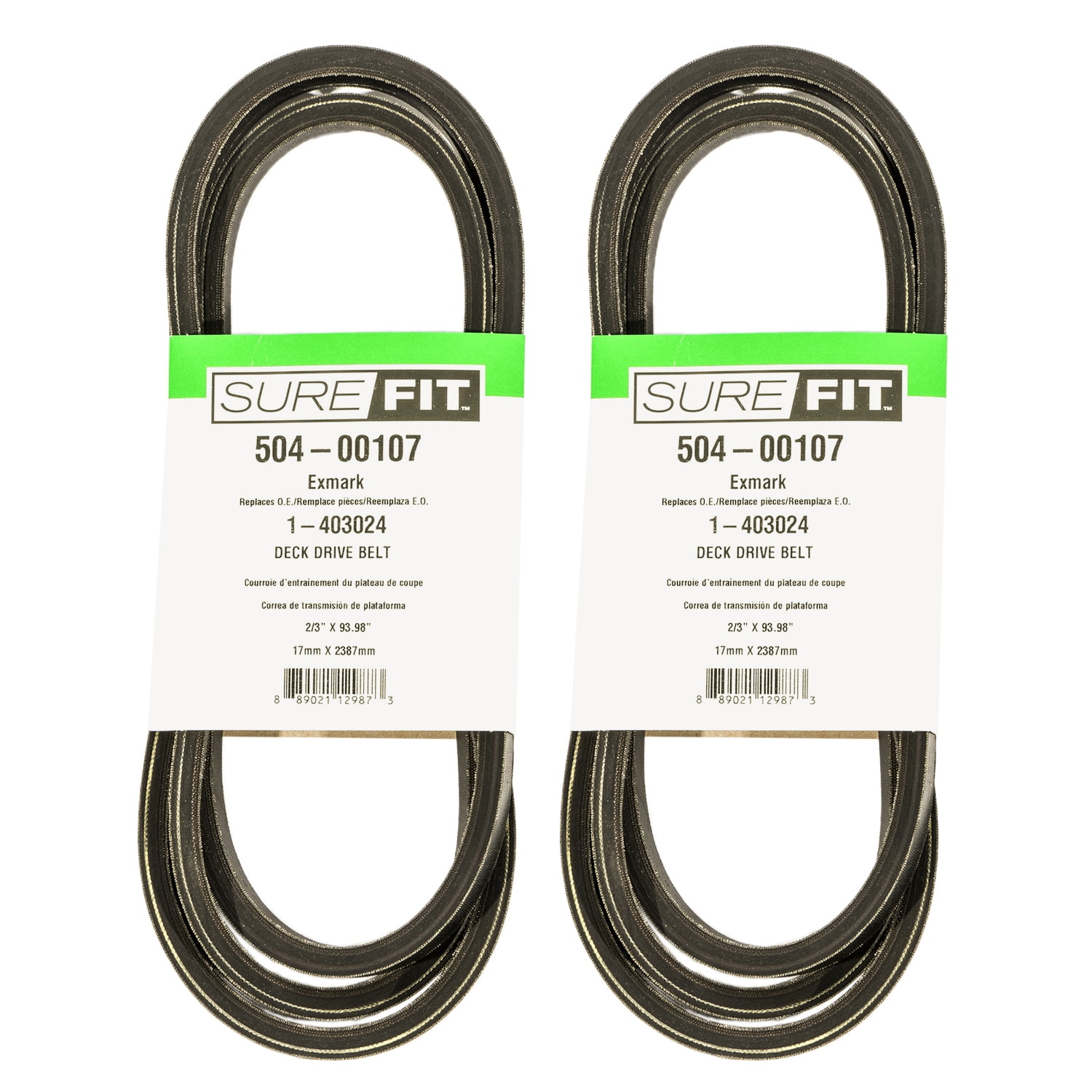 SureFit Deck Drive Belt 1-403024 32" 36" 48" Exmark Viking 2/3" X 93.98 ...