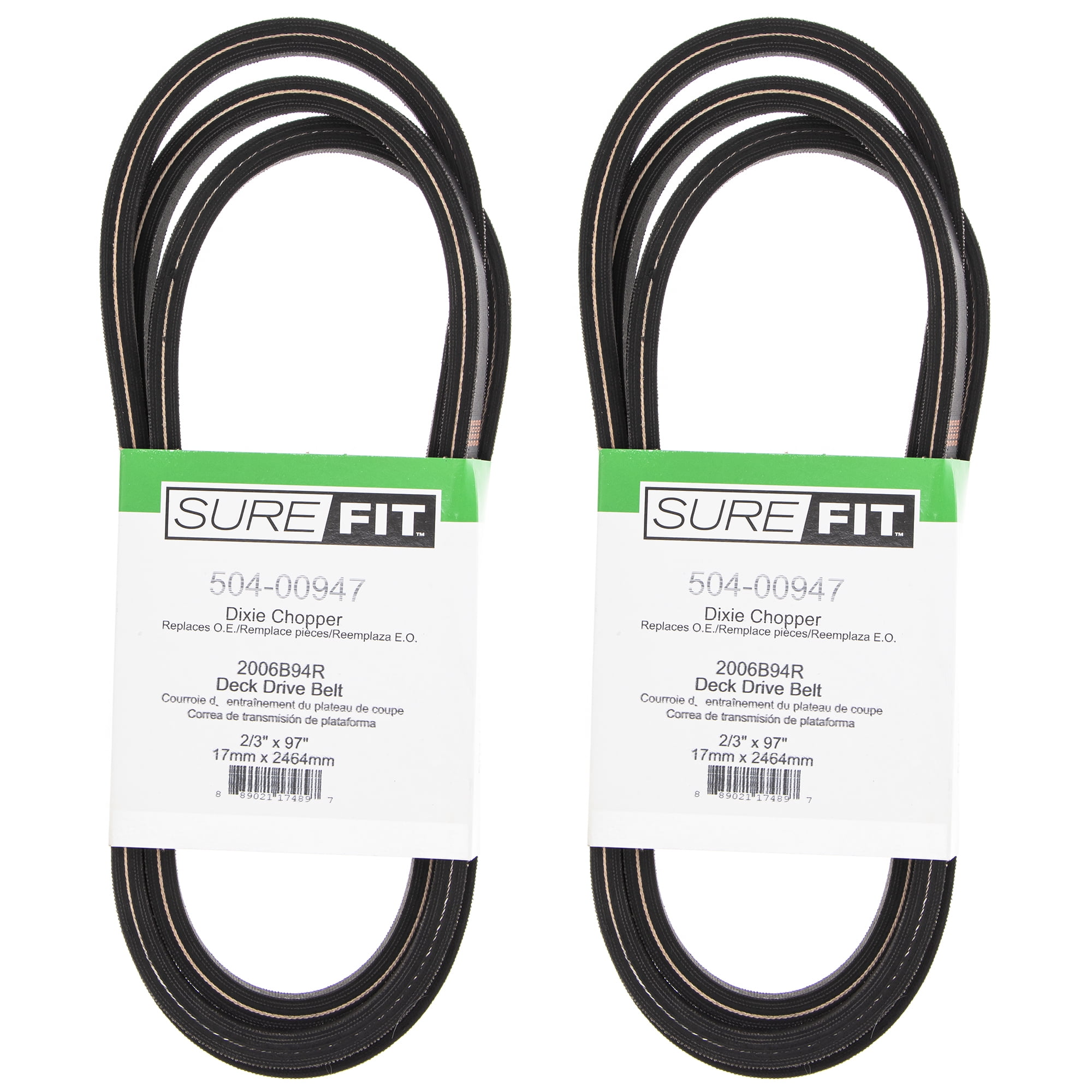 SureFit Deck Drive Belt 2006B94R Dixie Chopper 44" Cutting Deck Silver ...