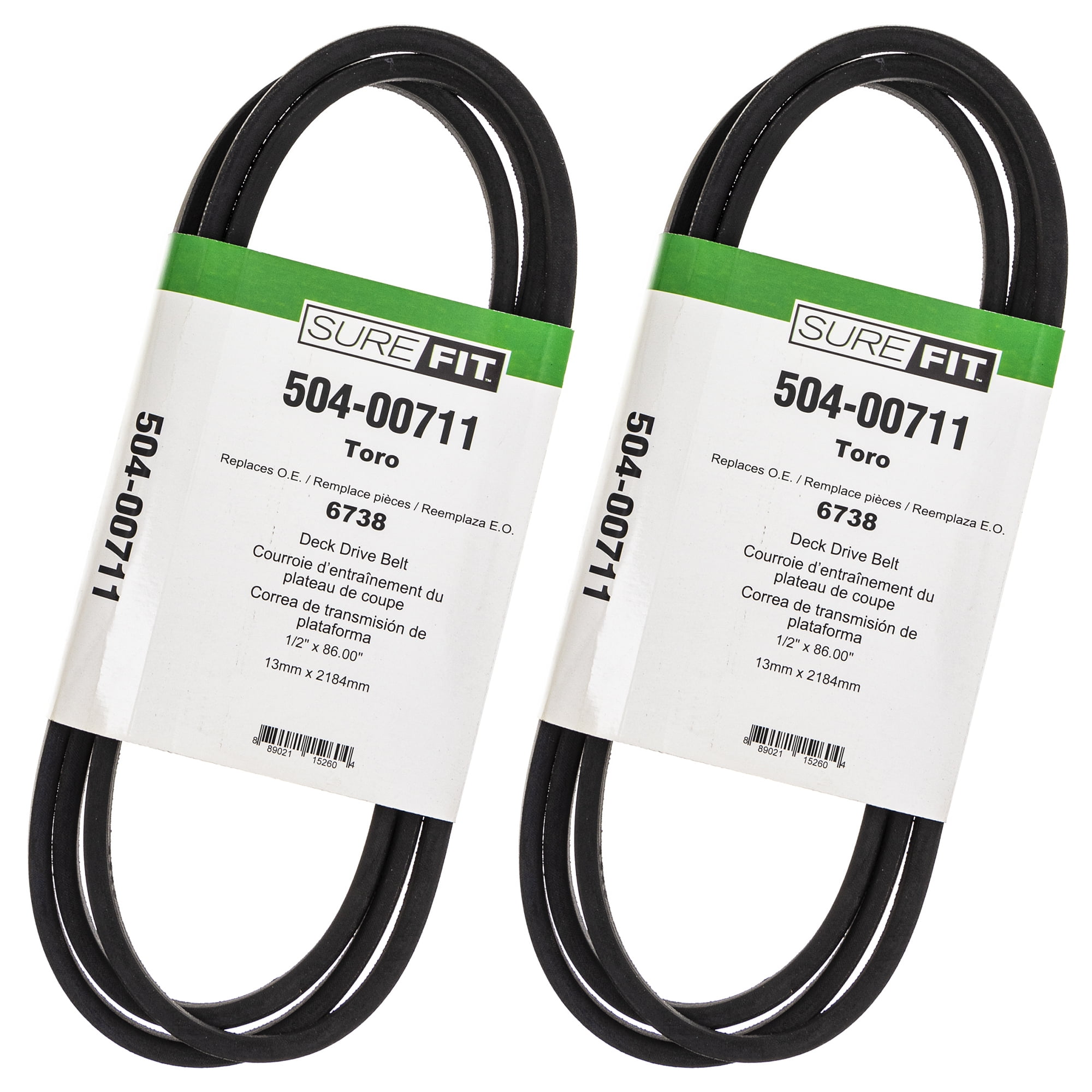 SureFit Deck Drive Belt 6738 Toro 36" 37" 42" Rear Side Discharge Deck ...