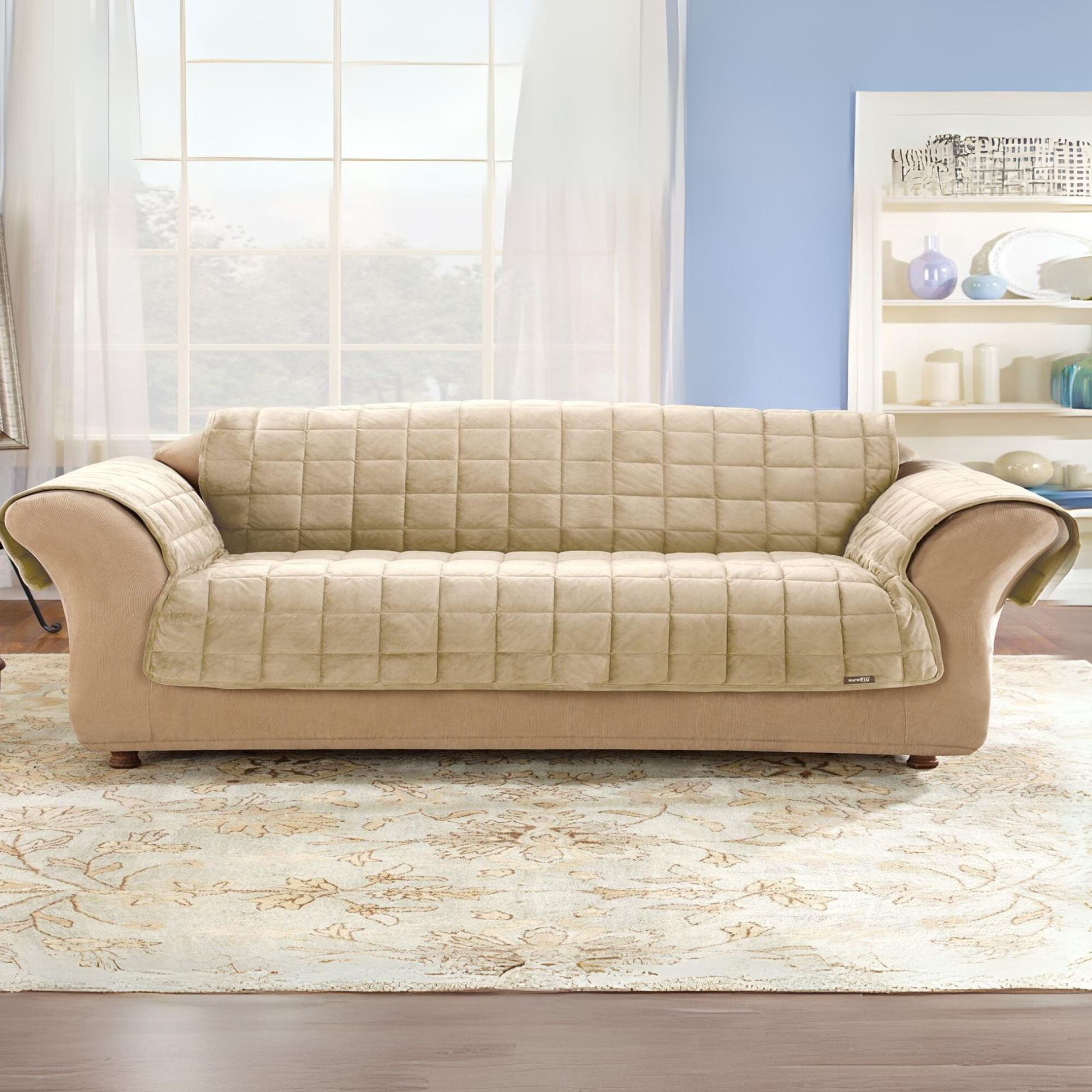 SureFit Deluxe Pet Sofa Furniture Cover Ivory - Walmart.com