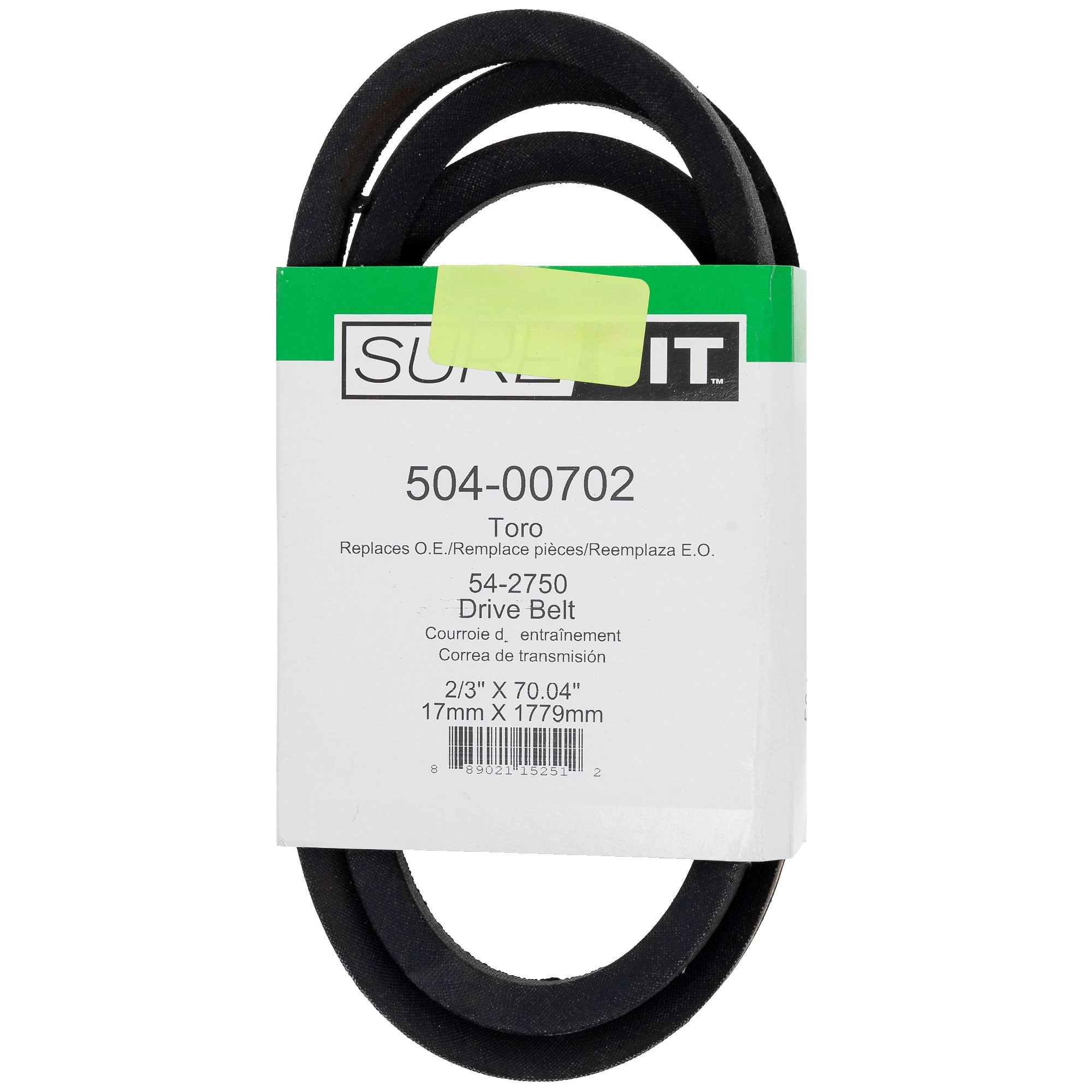 SureFit Drive Belt for Toro 54-2750 36" 44" Decks Mid-Size ProLine Gear ...