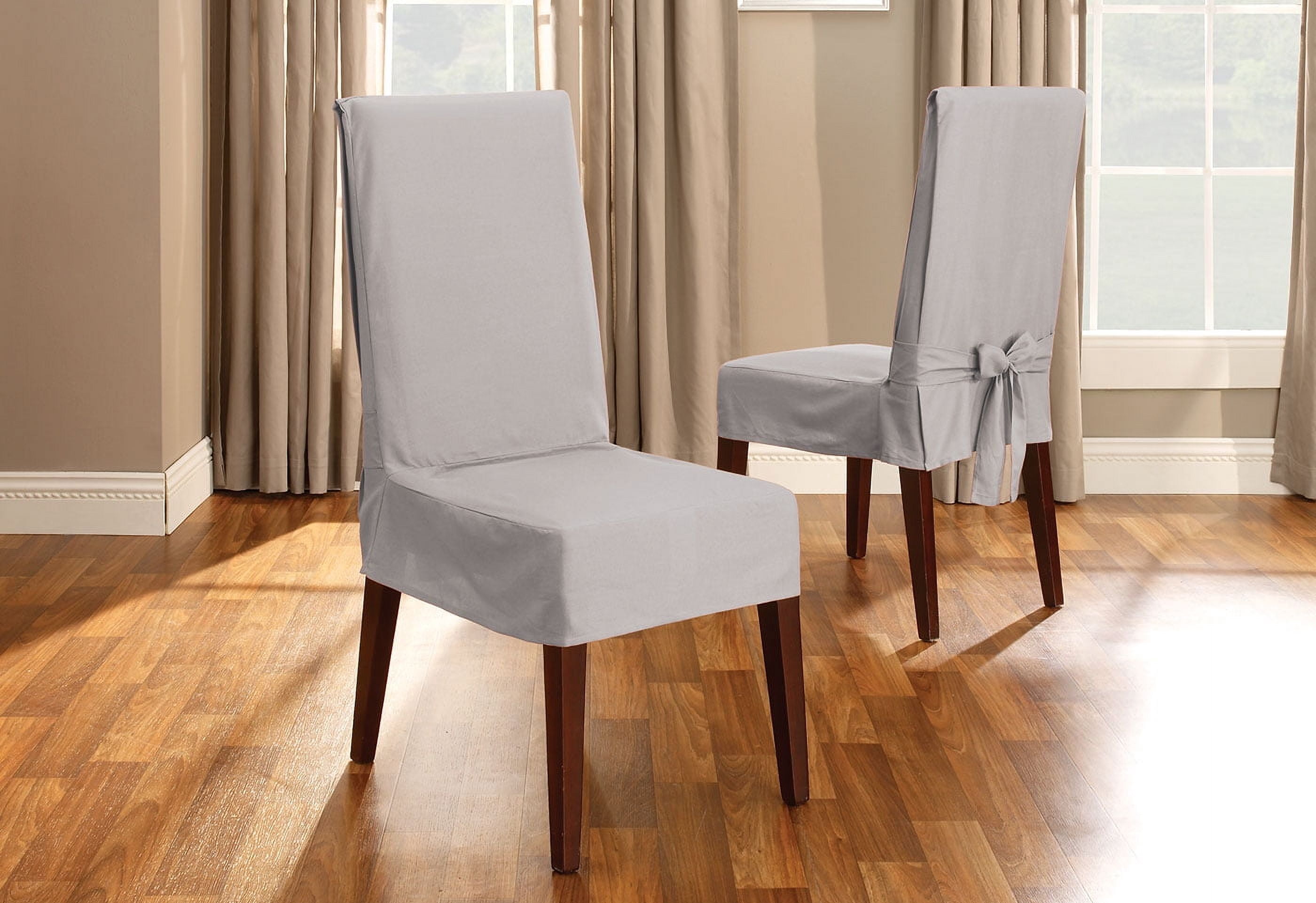 SureFit Duck Short Dining Chair Slipcover Gray - Walmart.com