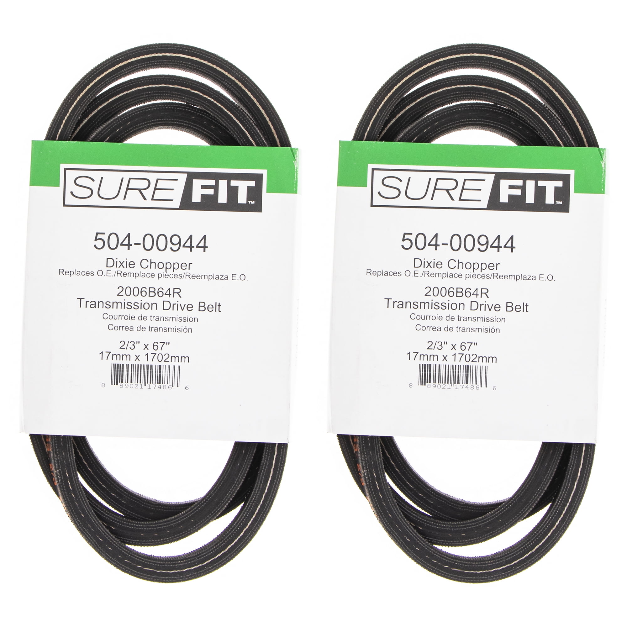 SureFit Engine Drive Transmission Belt 2006B64R Dixie Chopper Silver ...