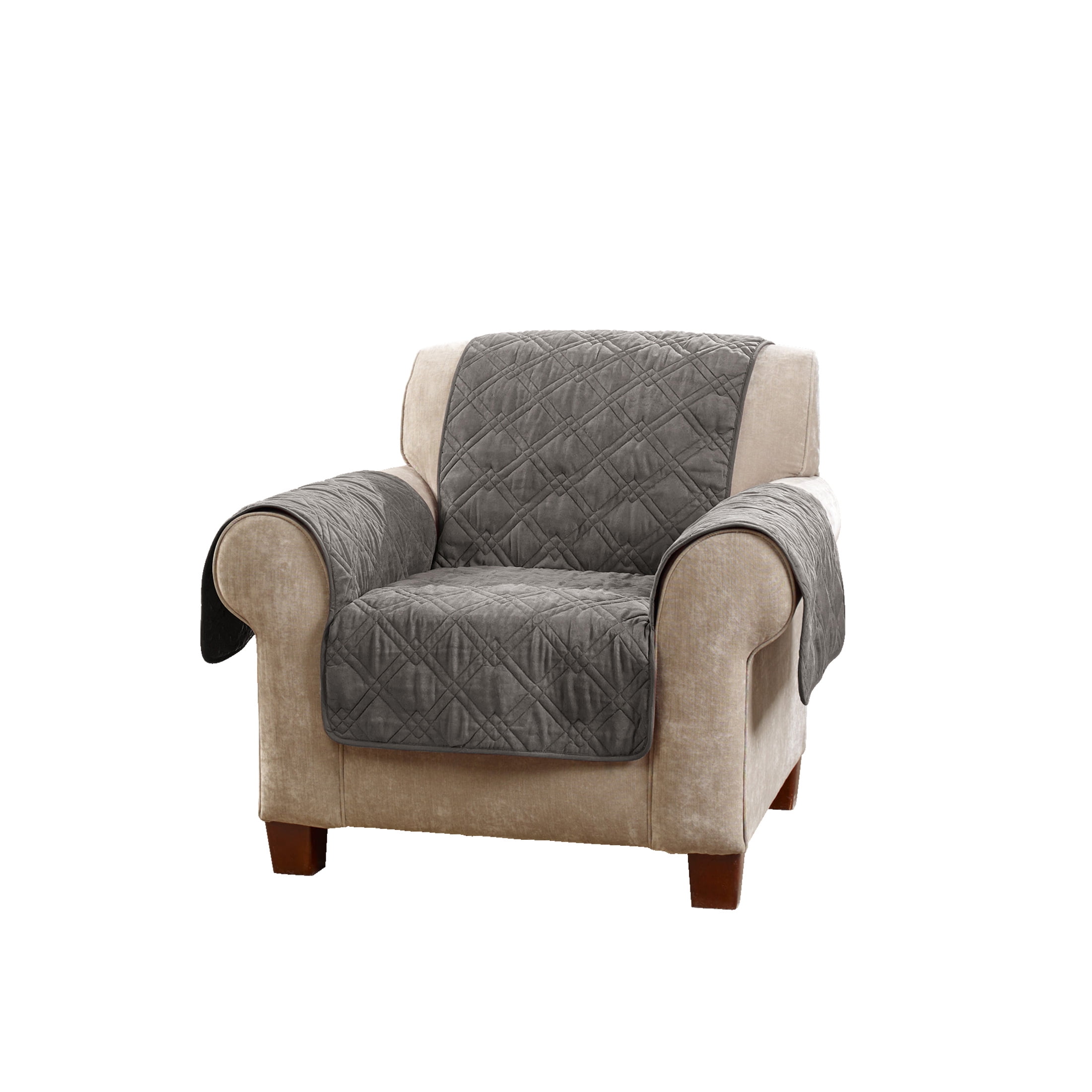 SureFit Microfiber Pet Chair Furniture Cover in Dark Grey - Walmart.com