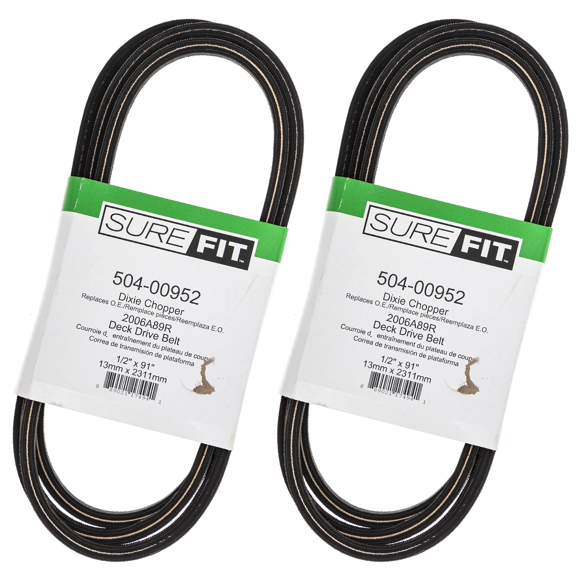 SureFit Mower Deck Drive Belt Dixie Chopper 2006A89R V Super II Lawn ...