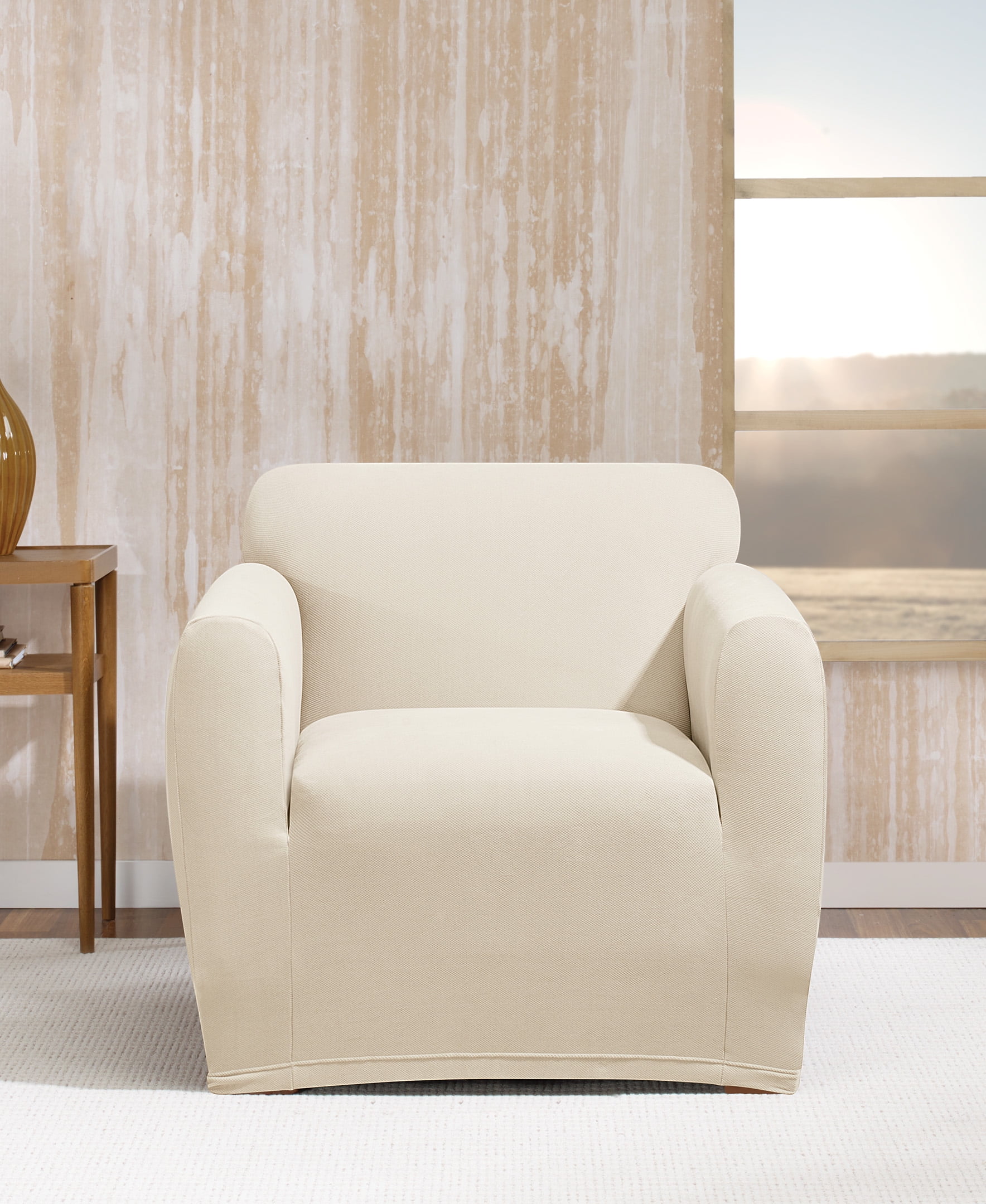 SureFit Stretch Morgan 1 Piece Chair Slipcover in Ivory - Walmart.com