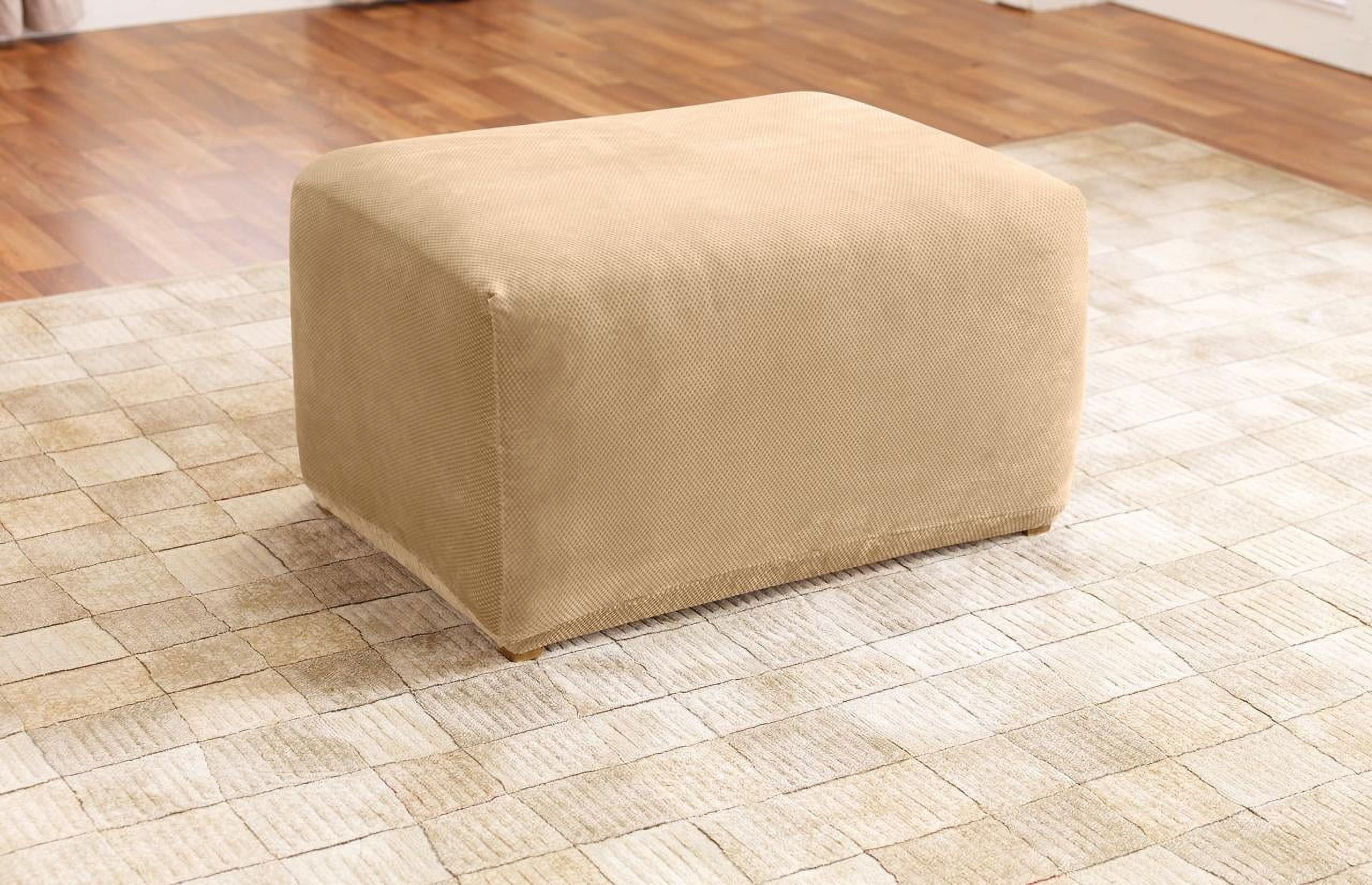 SureFit Stretch Pique Ottoman Slipcovers, Oversized Ottoman Covers ...