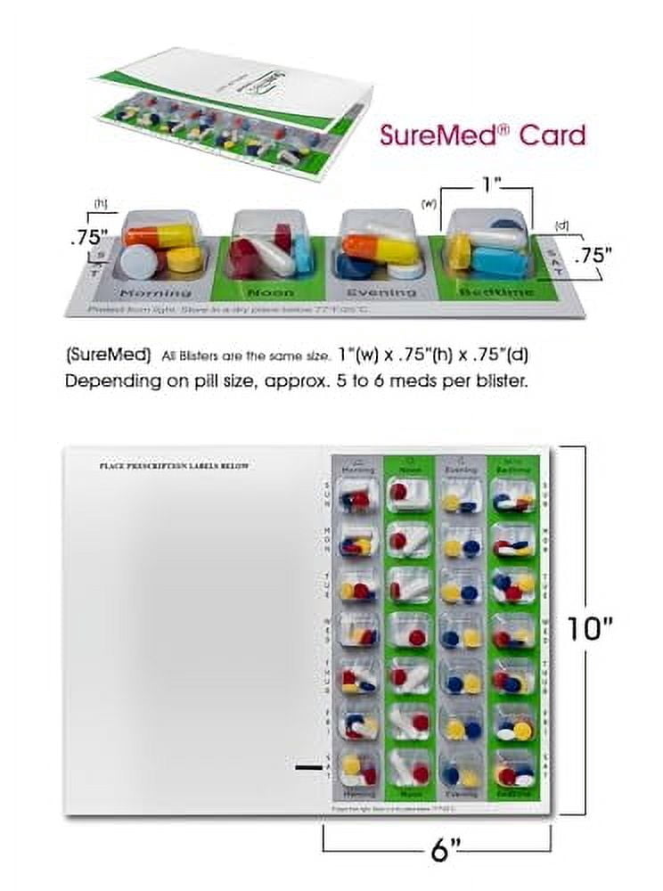 SureMed 7-Day, 4-Pass (4-doses per Day) Disposable Multi-Med Blister ...