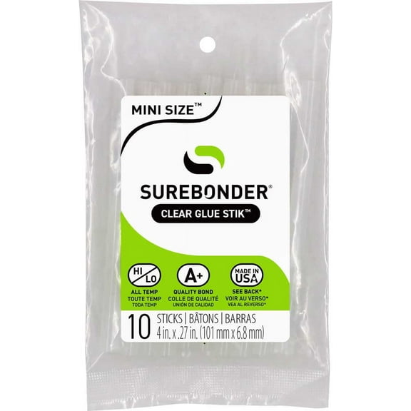 Arrow Mini Hot Glue Sticks, 200 Pack Black Glue Gun Sticks, 4" and 5/16 ...