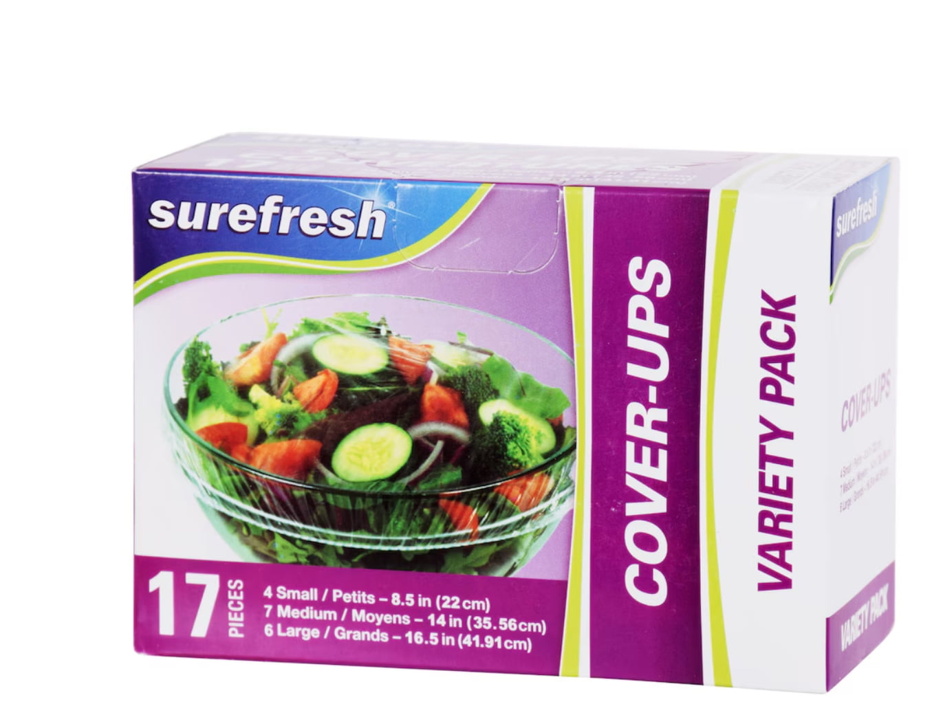 Surefresh Cover-Ups Plastic Variety Pack Bowl Covers 17 Count - Walmart.com