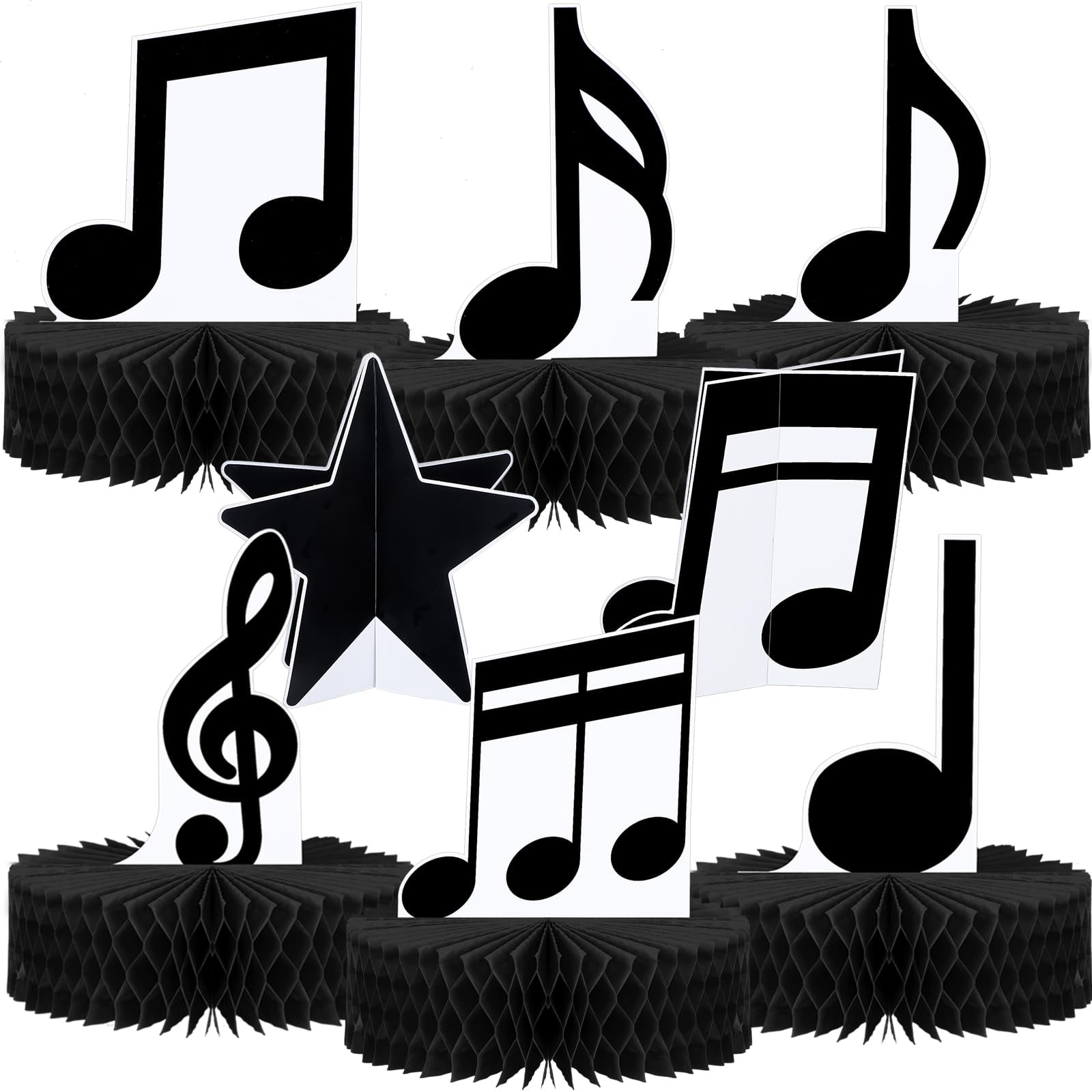 Sureio 8 Pack Music Notes Honeycomb Centerpieces Musical Party ...