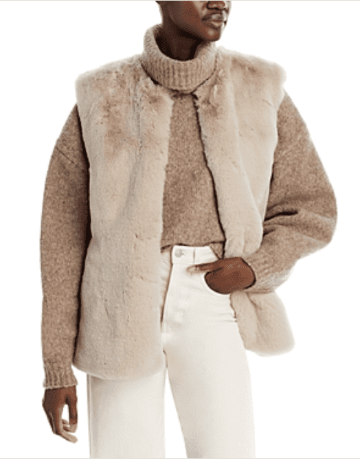 Surell Rex Rabbit Faux Fur Vest - Walmart.com