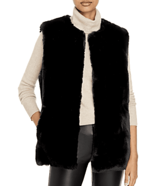 Surell Rex Rabbit Faux Fur Vest - Walmart.com