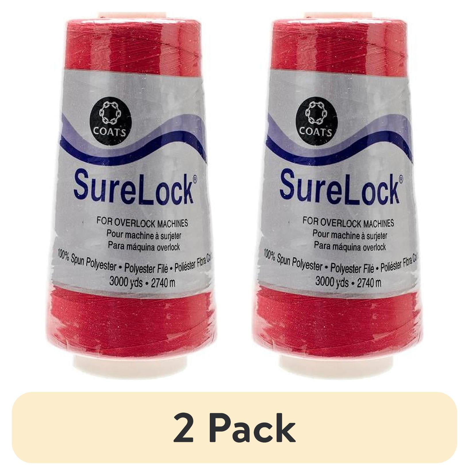(2 pack) Surelock Overlock Thread, 3,000yd - Red - Walmart.com
