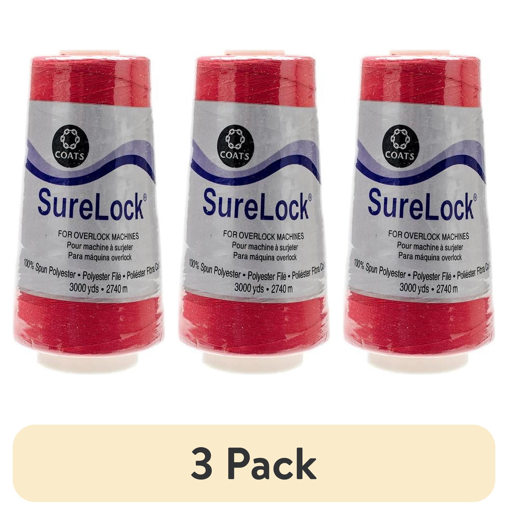 (3 pack) Surelock Overlock Thread, 3,000yd - Red - Walmart.com