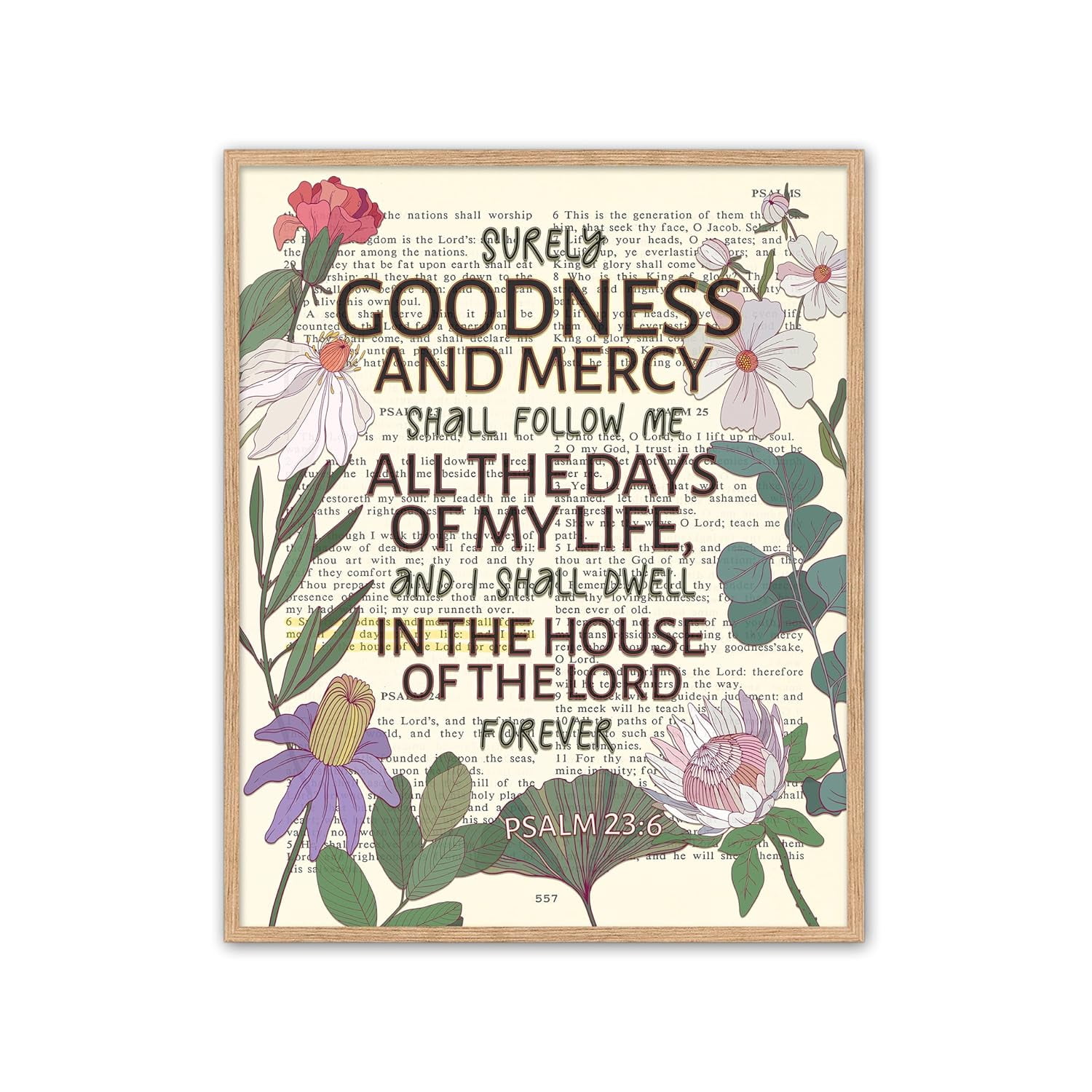 Surely Goodness and Mercy Shall Follow Me - Psalm 23:6 Art Print ...