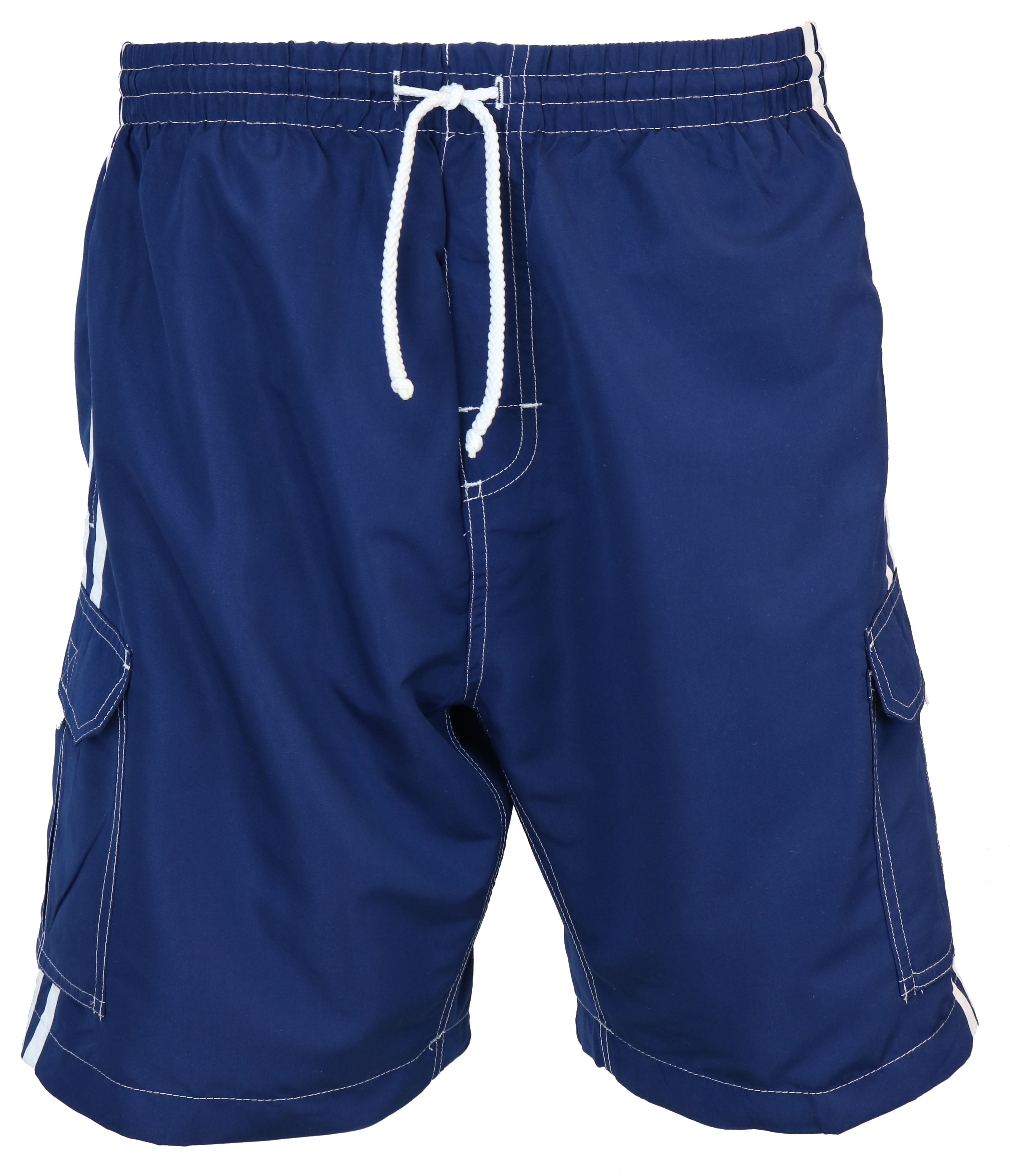Surf Ave. Men's Classic Long Swim Trunks No Grommets with Stripes and ...