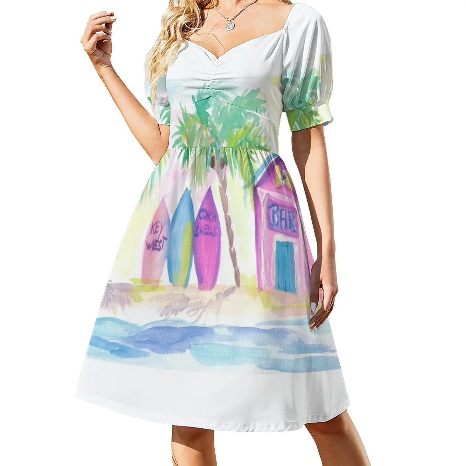 Surf Beach Bar with Boards in Key West Sleeveless Dress Dance dresses ...