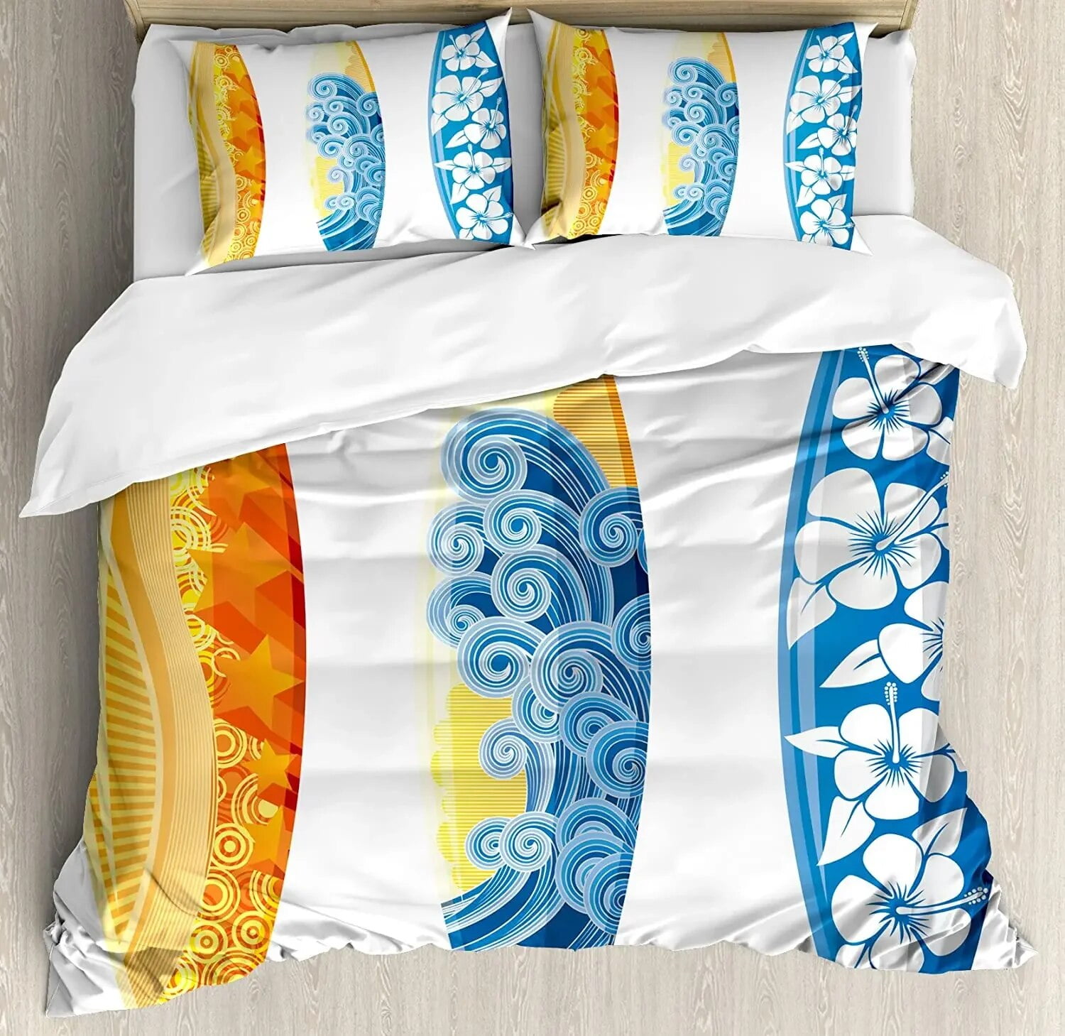 Surf Bedding Set For Bedroom Bed Home Hippie Classic Old Bus with ...