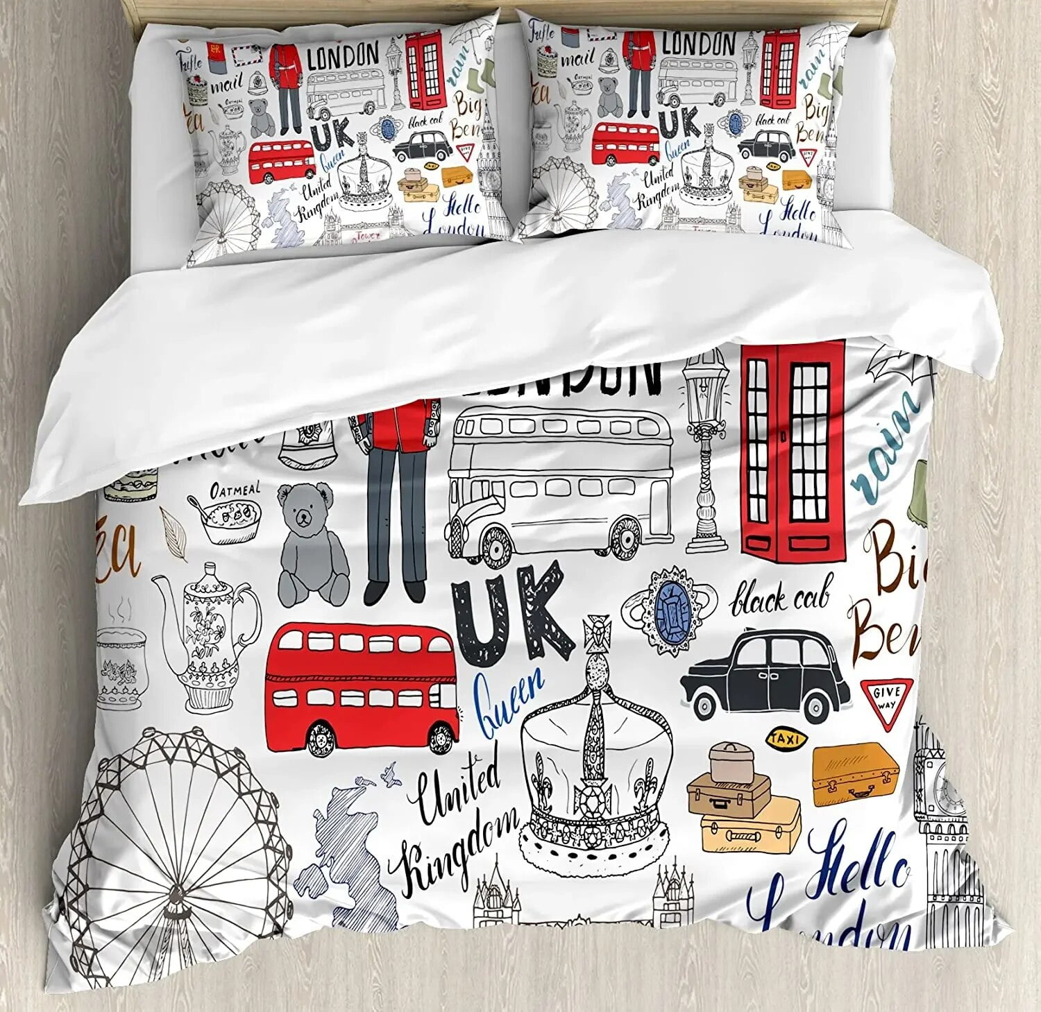 Surf Bedding Set For Bedroom Bed Home Hippie Classic Old Bus with ...