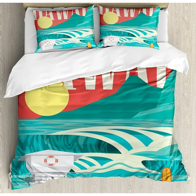 Surf Bedding Set For Bedroom Bed Home Hippie Classic Old Bus with ...