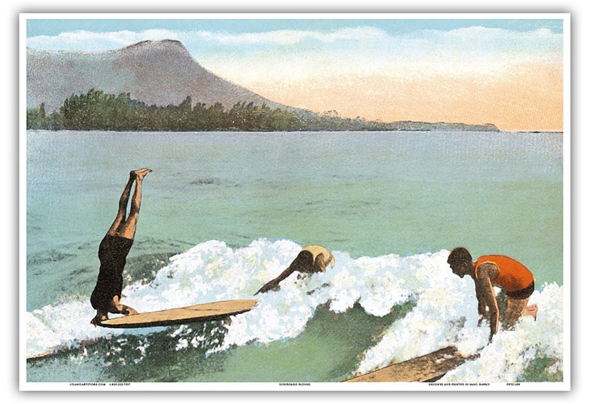 Surf Board Riding - Hawaiians Surfers - Honolulu Hawai’i - Vintage ...