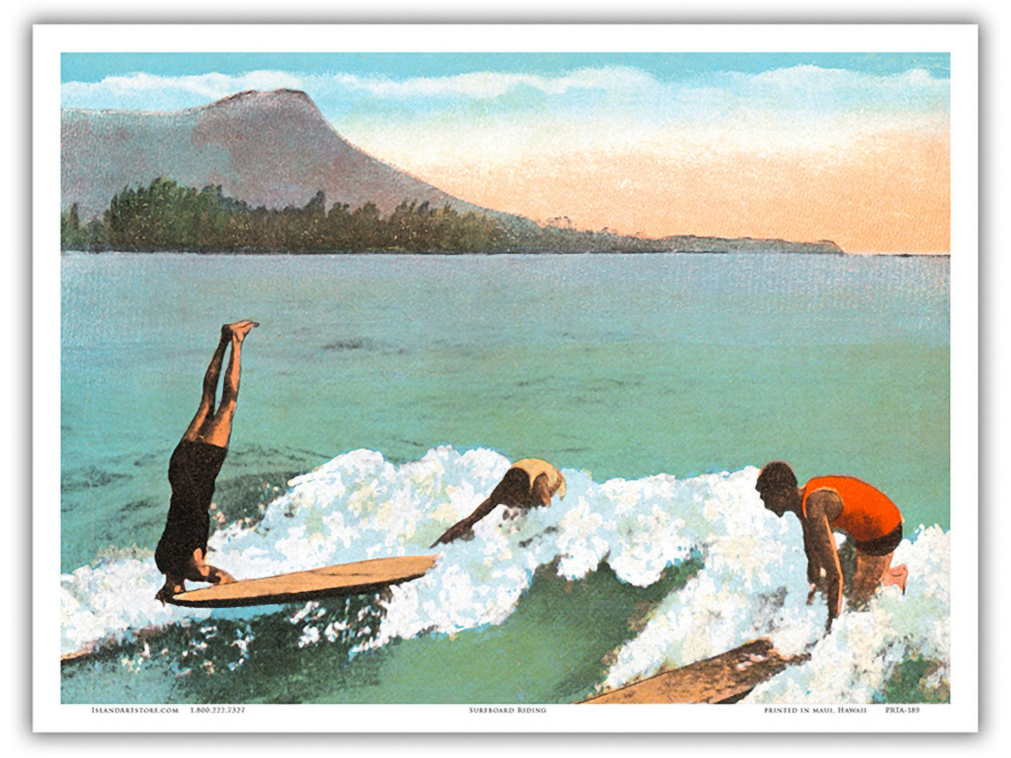 Surf Board Riding - Hawaiians Surfers - Honolulu Hawai’i - Vintage ...