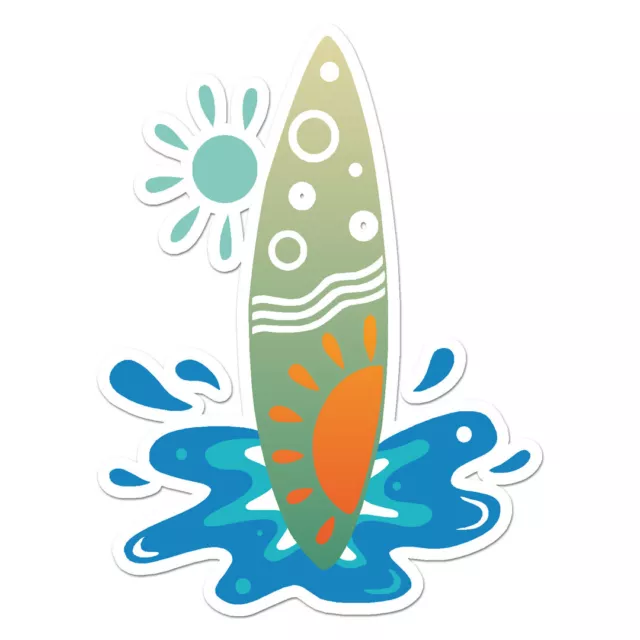 Surf Board Sun Sticker Phone Decal Water Bottle Stickers Car Decals ...