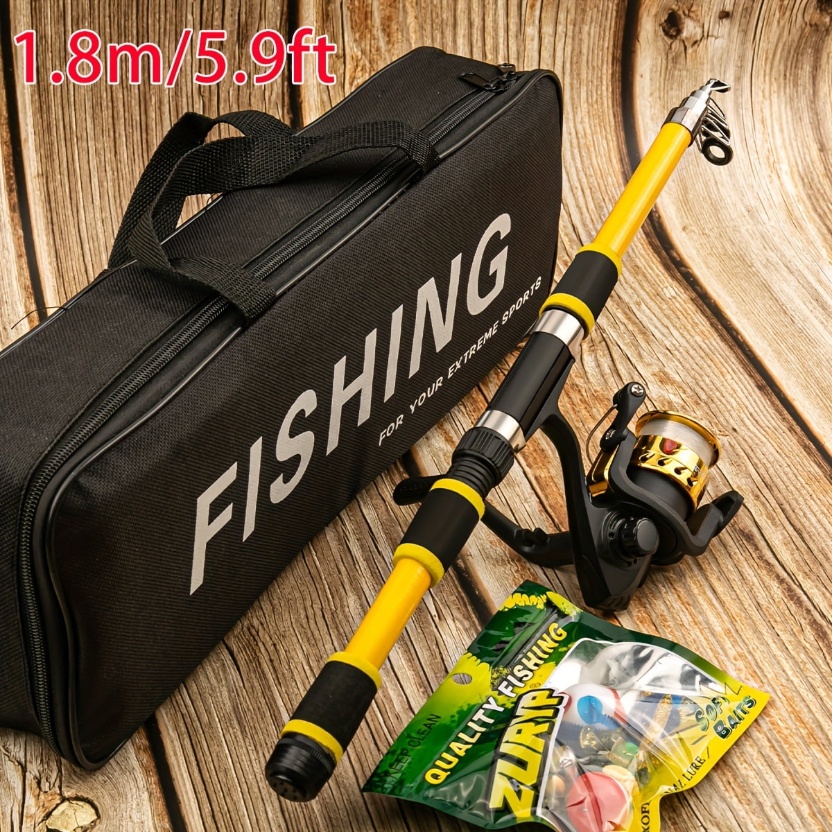Surf/ Boat Fishing Combo Kit: 6ft/ 7ft Hi-Visibility Rods, Pre-Spooled ...