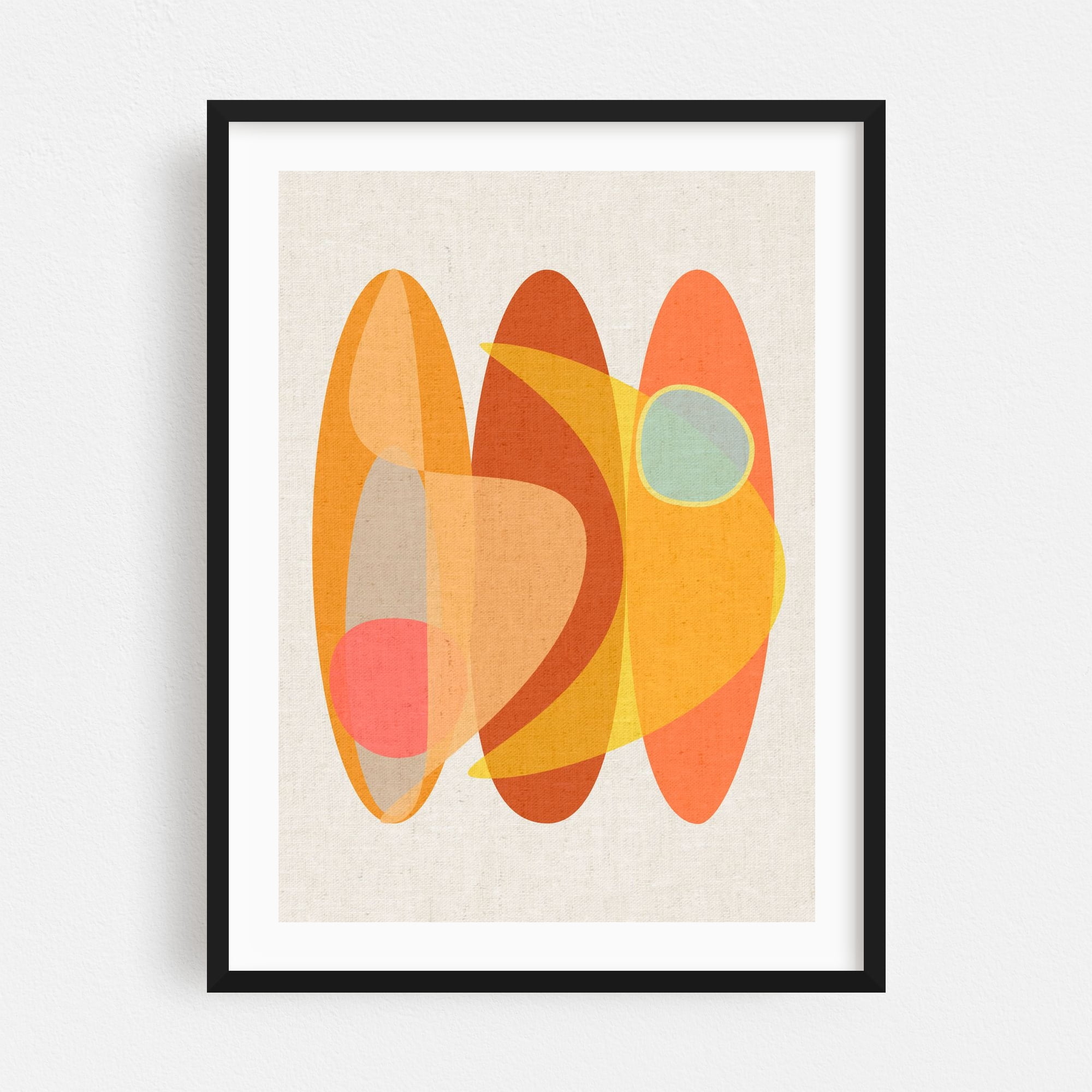 Surf & Boomerang - Illustration Abstract Mid-Century Modern Geometric ...