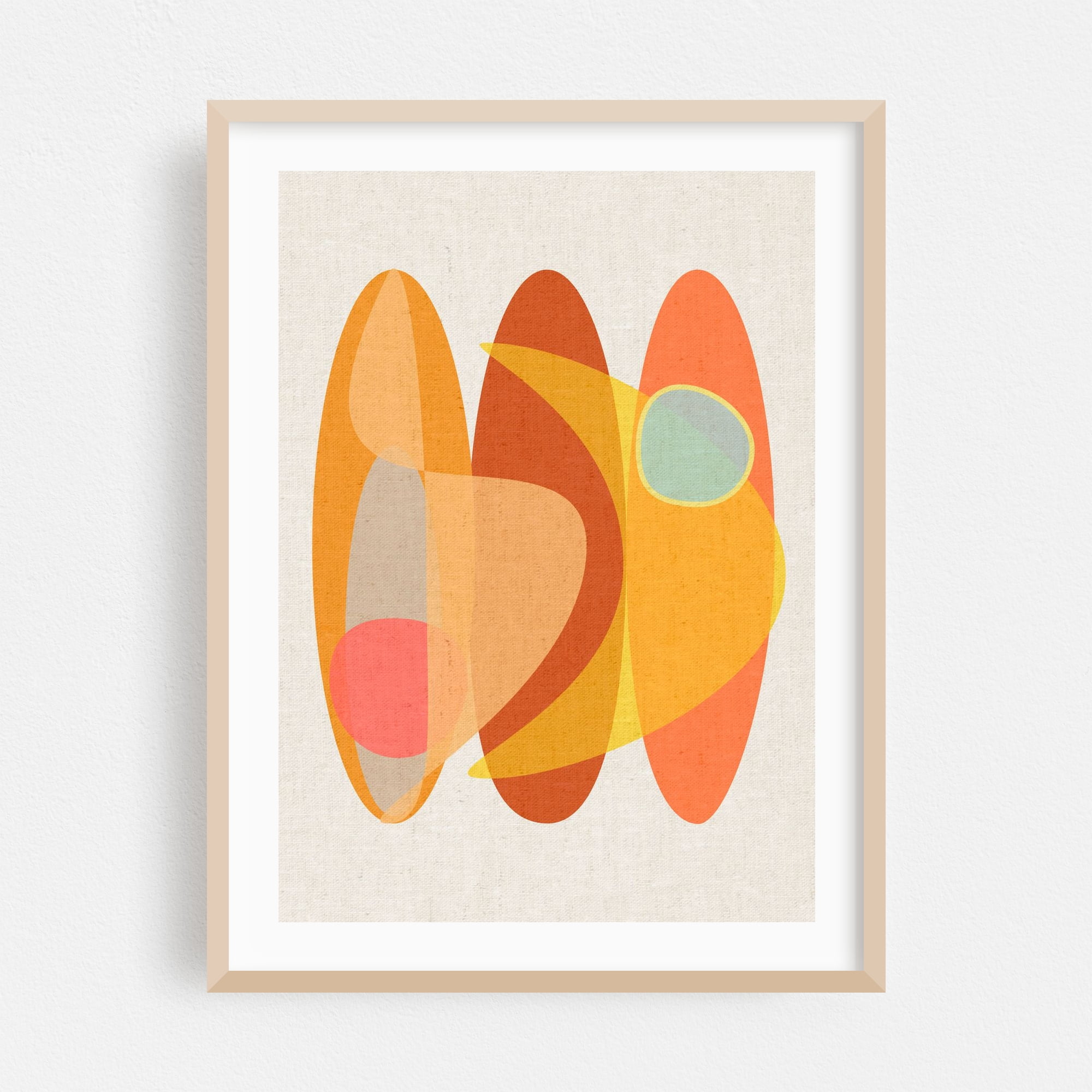 Surf & Boomerang - Illustration Abstract Mid-Century Modern Geometric ...