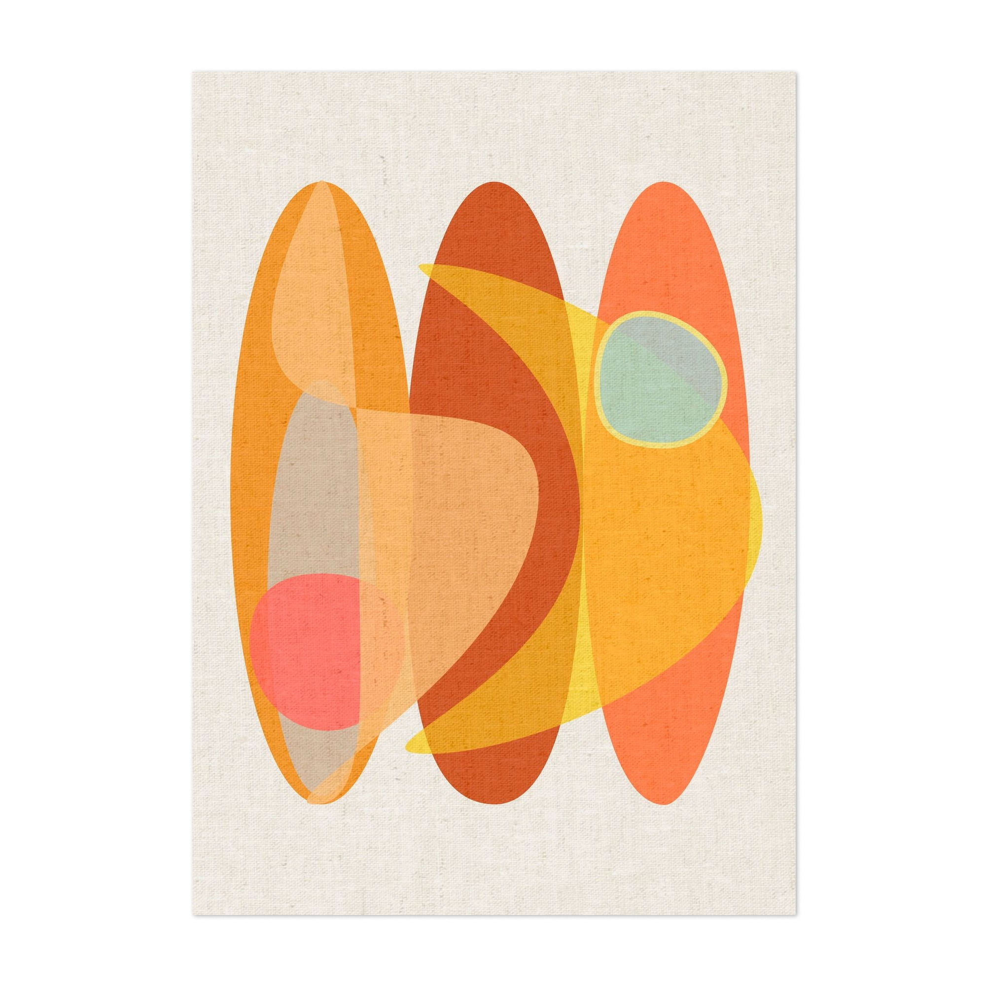 Surf & Boomerang - Illustration Abstract Mid-Century Modern Geometric ...