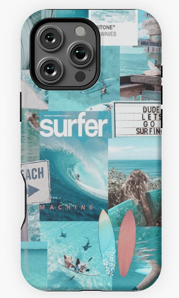Surf Dreams VSCO Collage Phone Case for iPhone 16 15 14 13 12 11 Pro ...