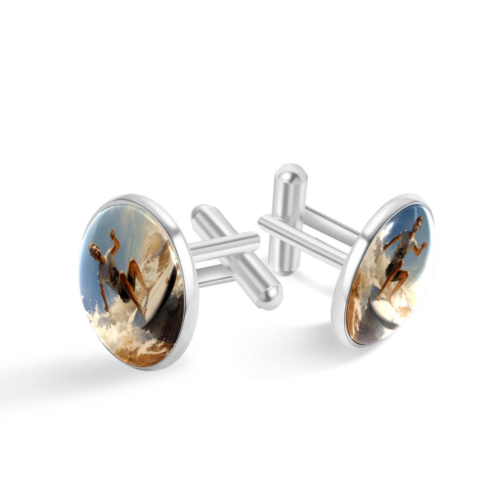 Surf Elegant Dress Shirt Stainless Steel Cufflinks for Men, Formal ...