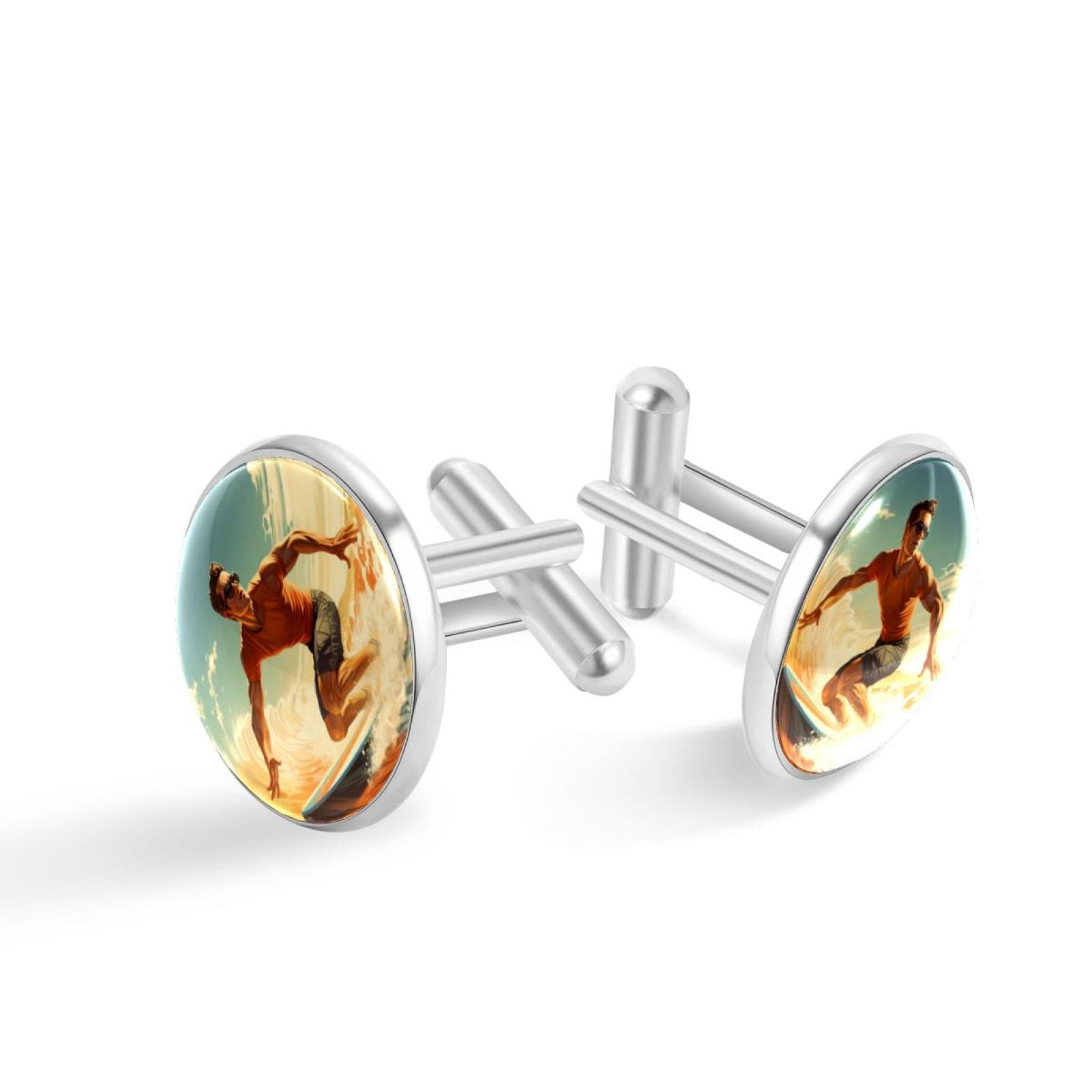 Surf Elegant Men's Cufflinks for Formal Attire, Crafted in Stainless ...
