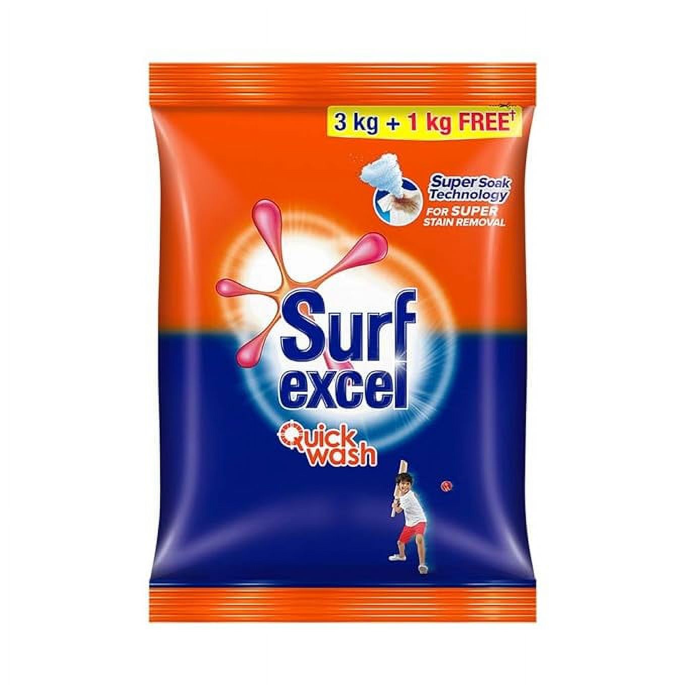 Surf Excel Quick Wash Detergent Powder 4KG(3+1kg ) - Walmart.com