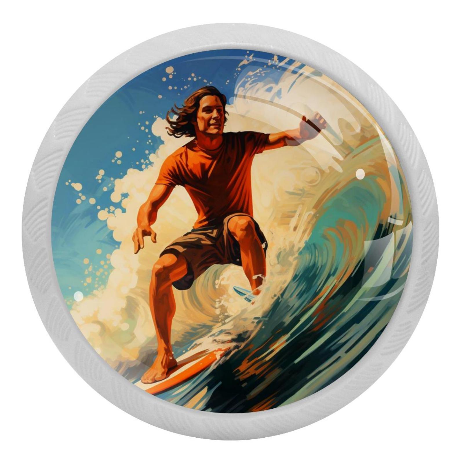 Surf Fluorescent Drawer Pulls 4-Pack: Glow-in-the-Dark Round Cabinet ...
