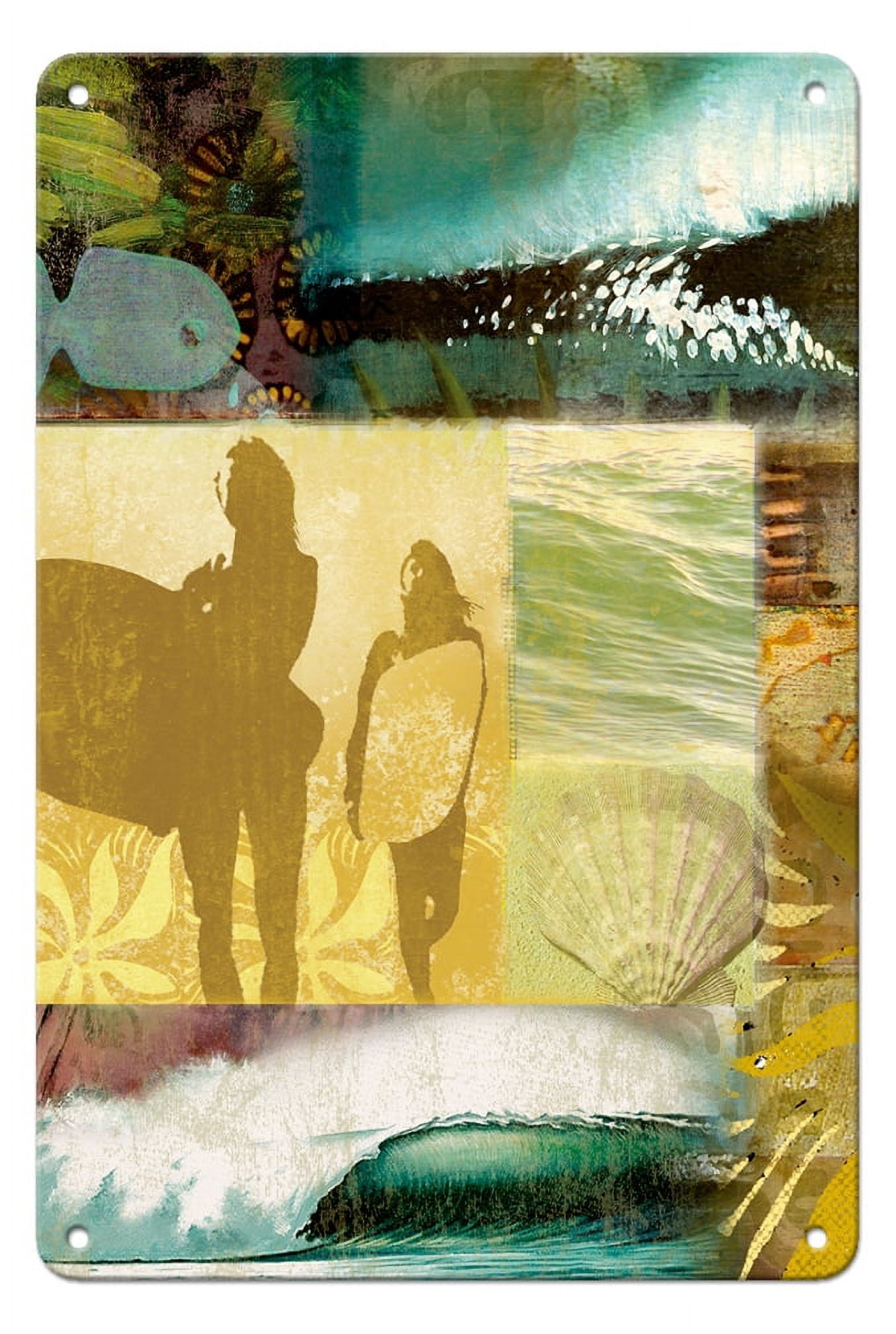 Surf Girls Journal Entry - Waves - Original Collage Art by Wade ...