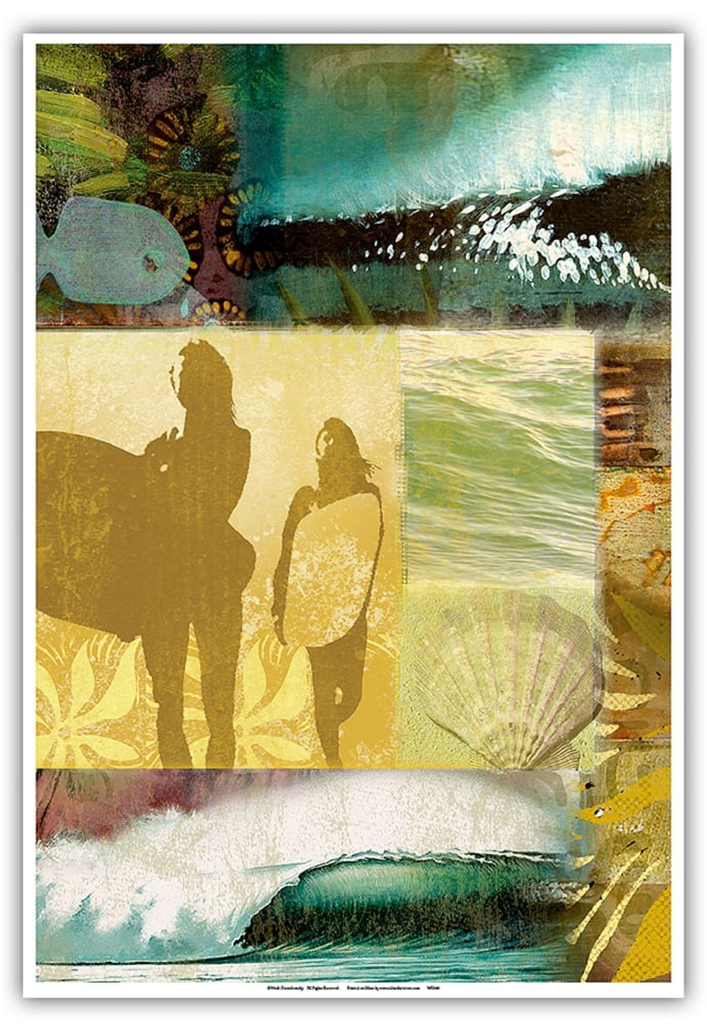 Surf Girls Journal Entry - Waves - Original Collage Art by Wade ...