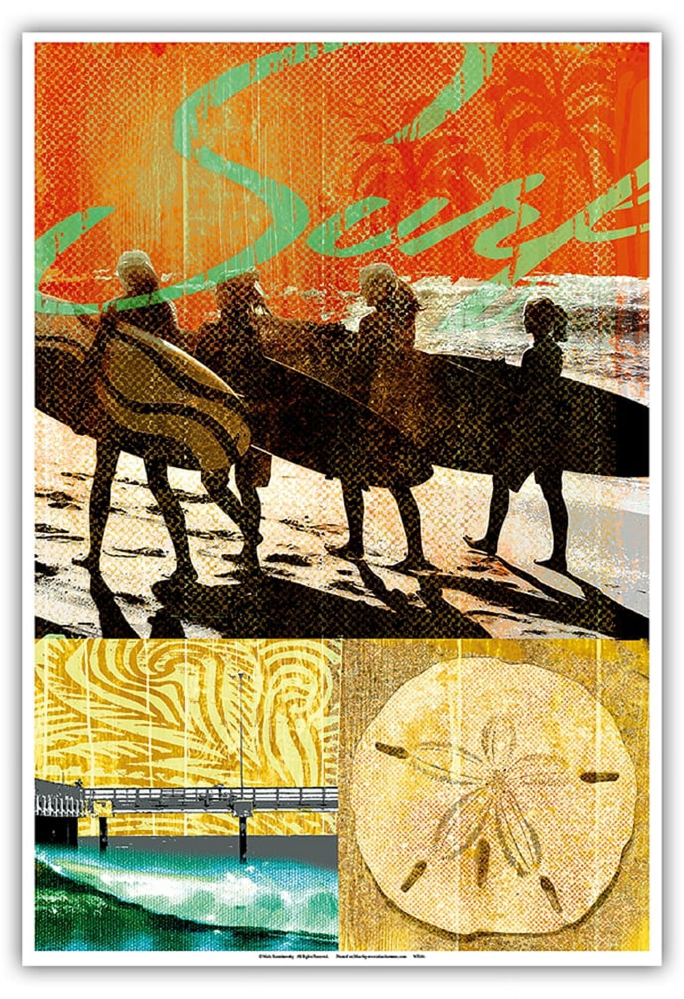 Surf Girls - Original Collage Art by Wade Koniakowsky - Master Art ...