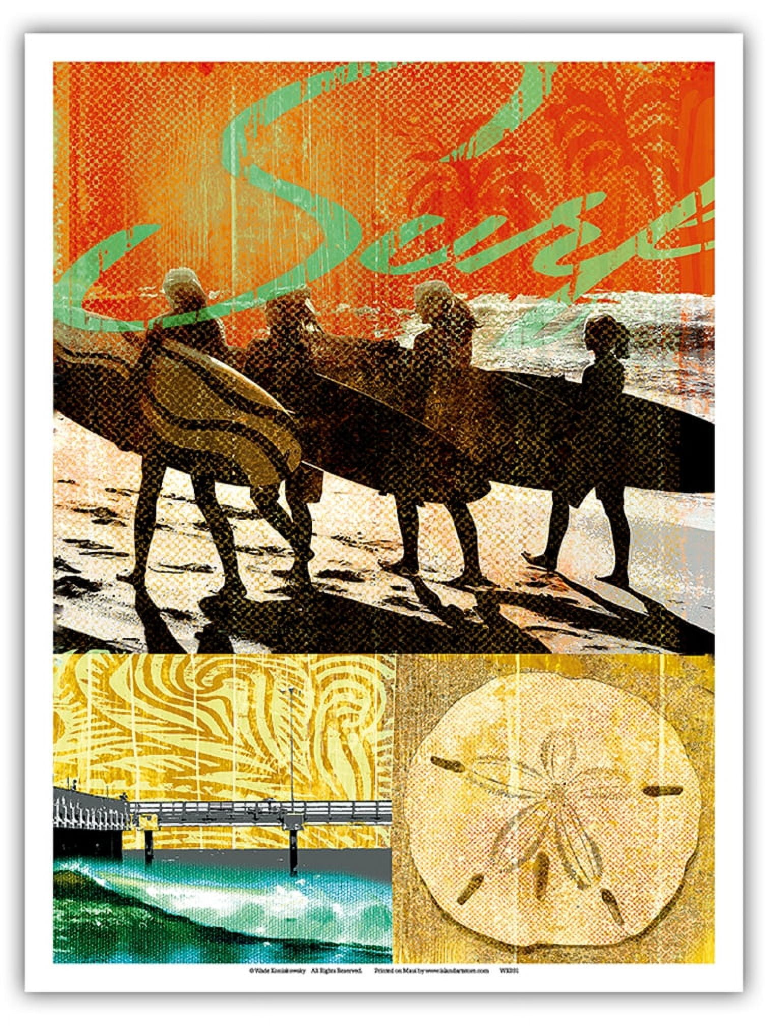 Surf Girls - Original Collage Art by Wade Koniakowsky - Master Art ...